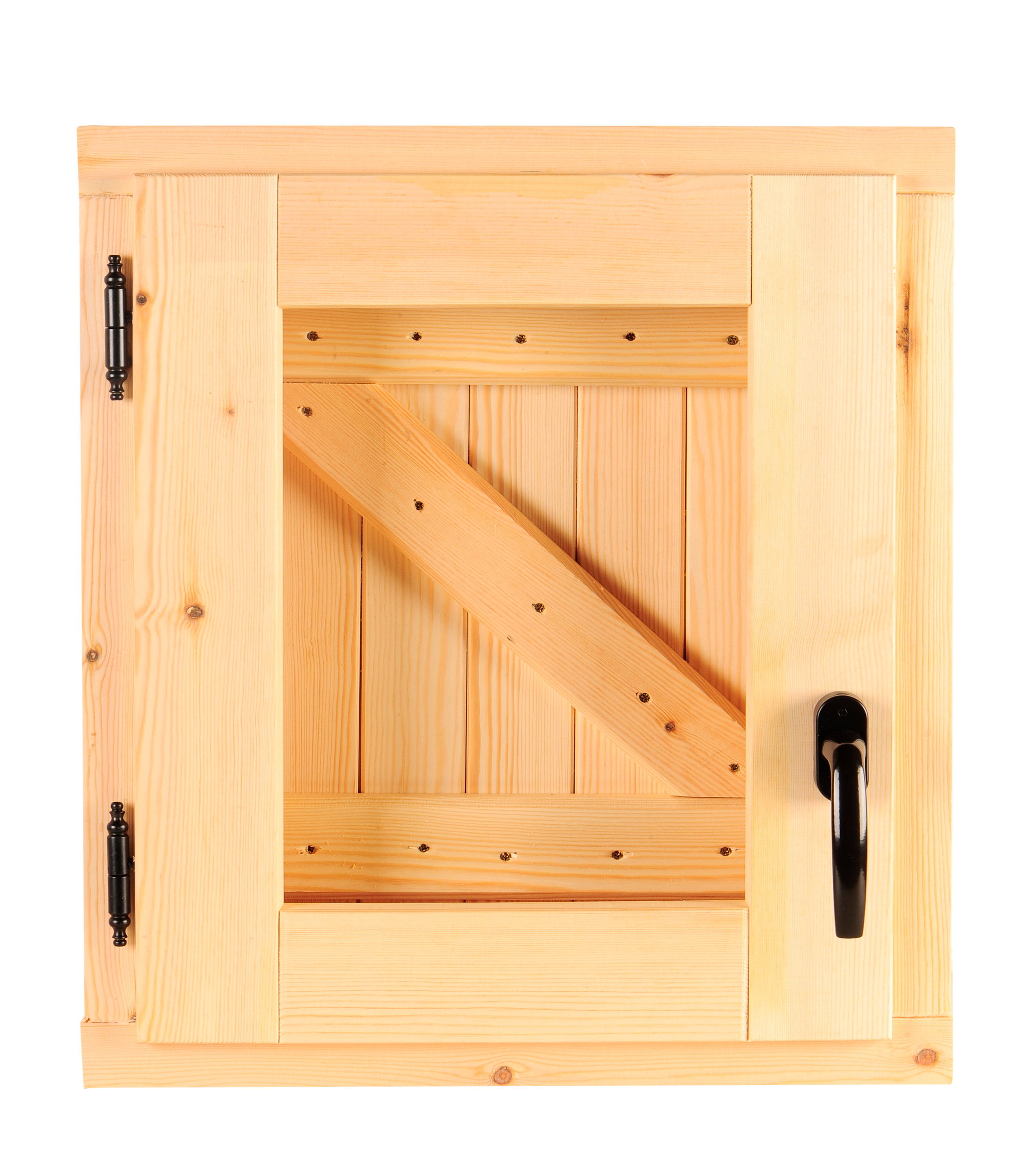Ventana madera de pino practicable con postigo en Z de 60x80 cm ...