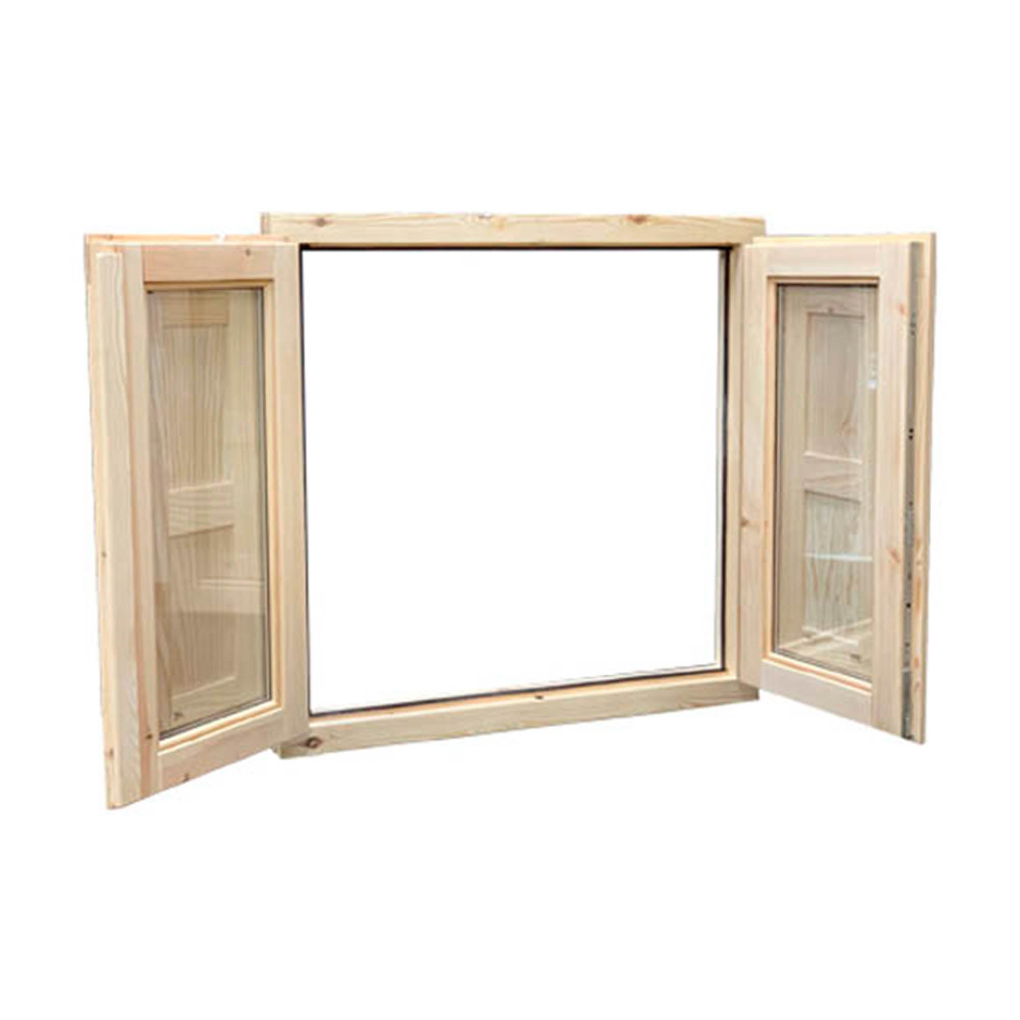 Ventana de madera practicable de 120x100 cm cristal doble climalit ...