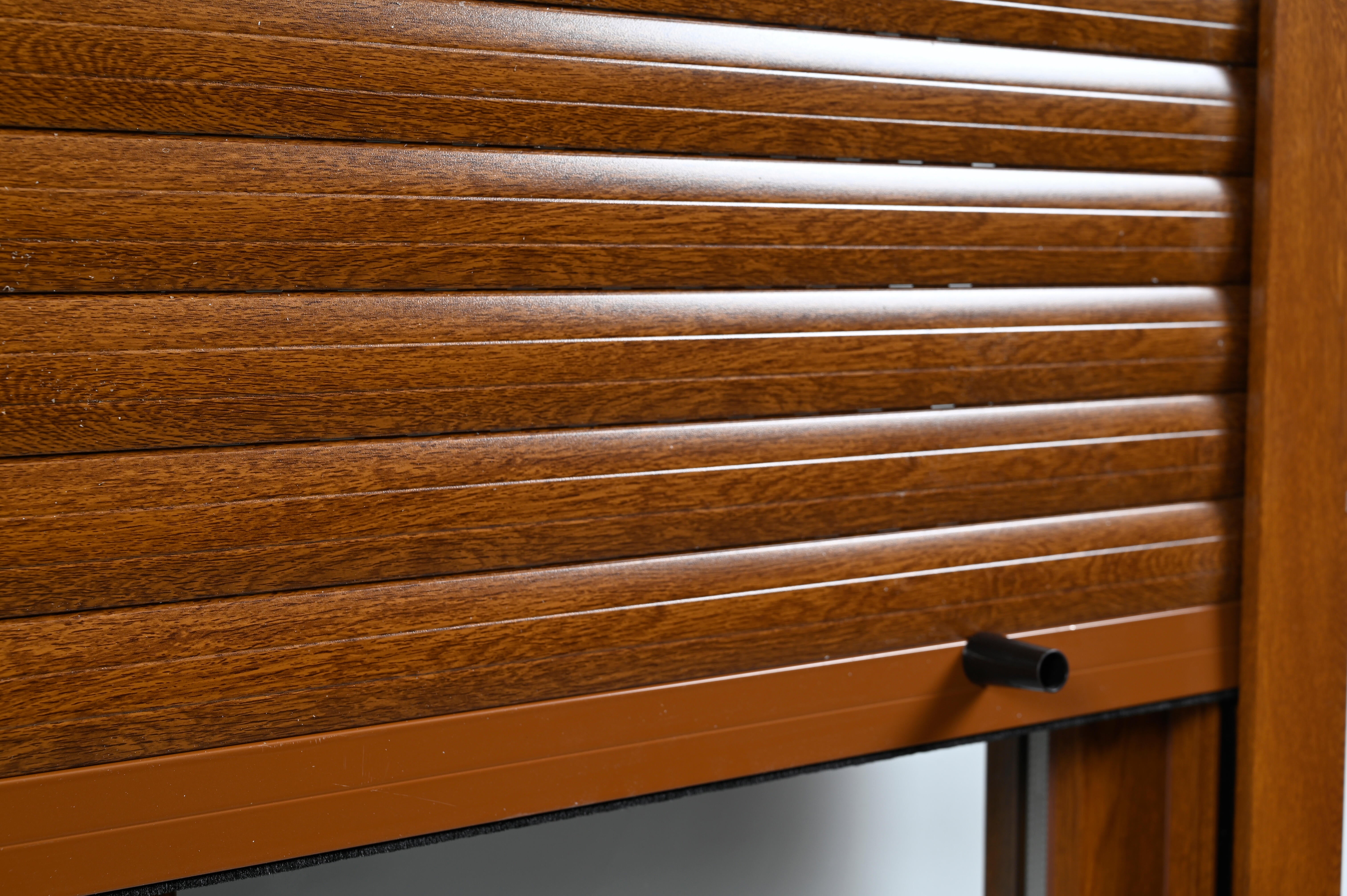 Balconera PVC ARTENS roble oscilobatiente con persiana de 140x229cm ...