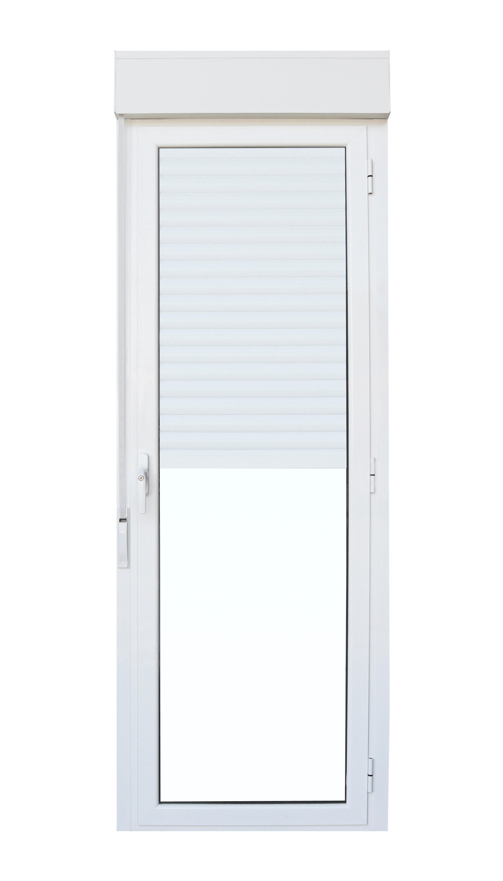 Balconera aluminio ISOXA derecha con persiana y llave 80x229cm | Leroy ...