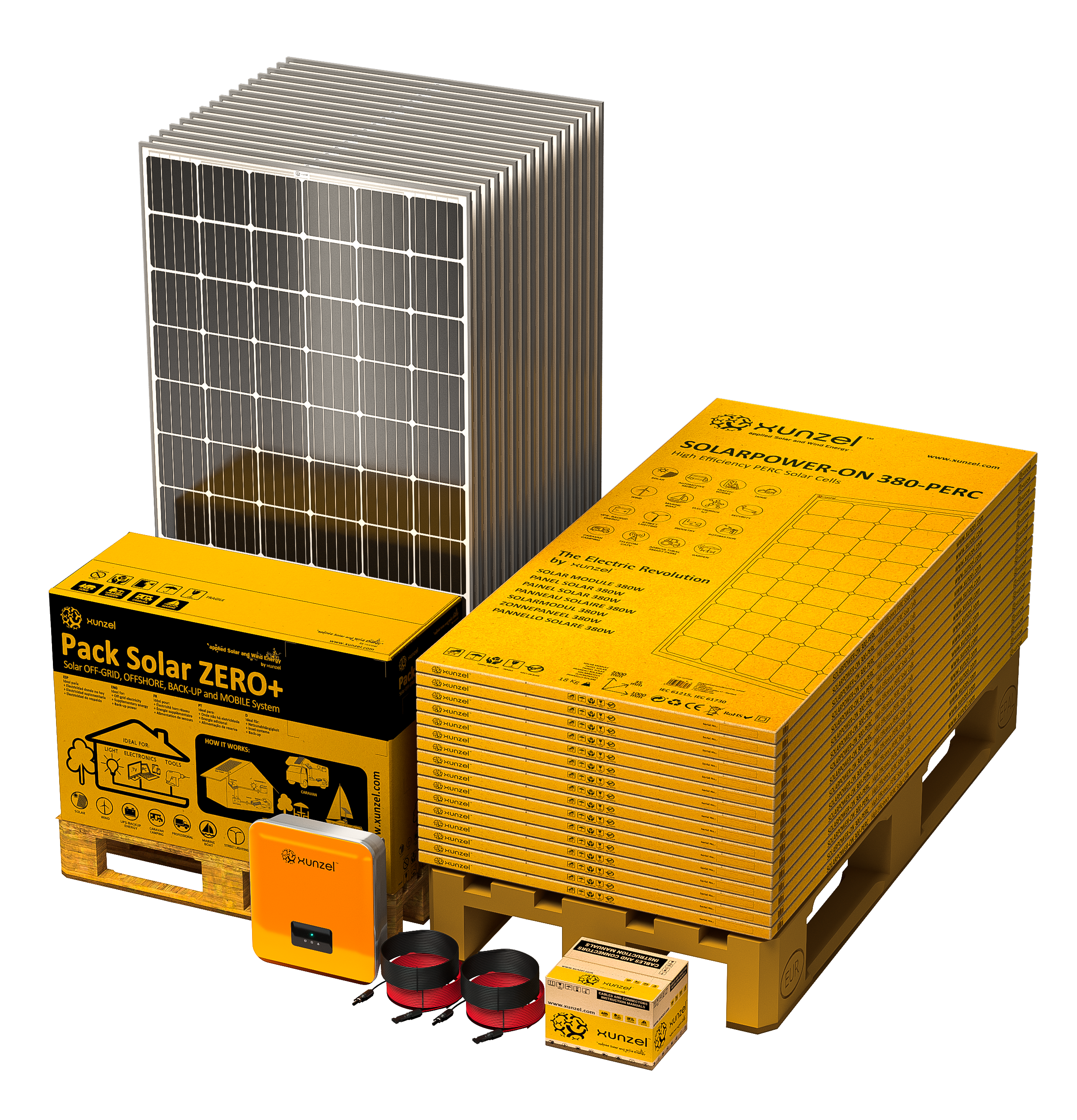 Kit Solar PACK ZERO+XUNZEL ONG1P65 Conexión a Red 41kWh Monofásico | Leroy Merlin