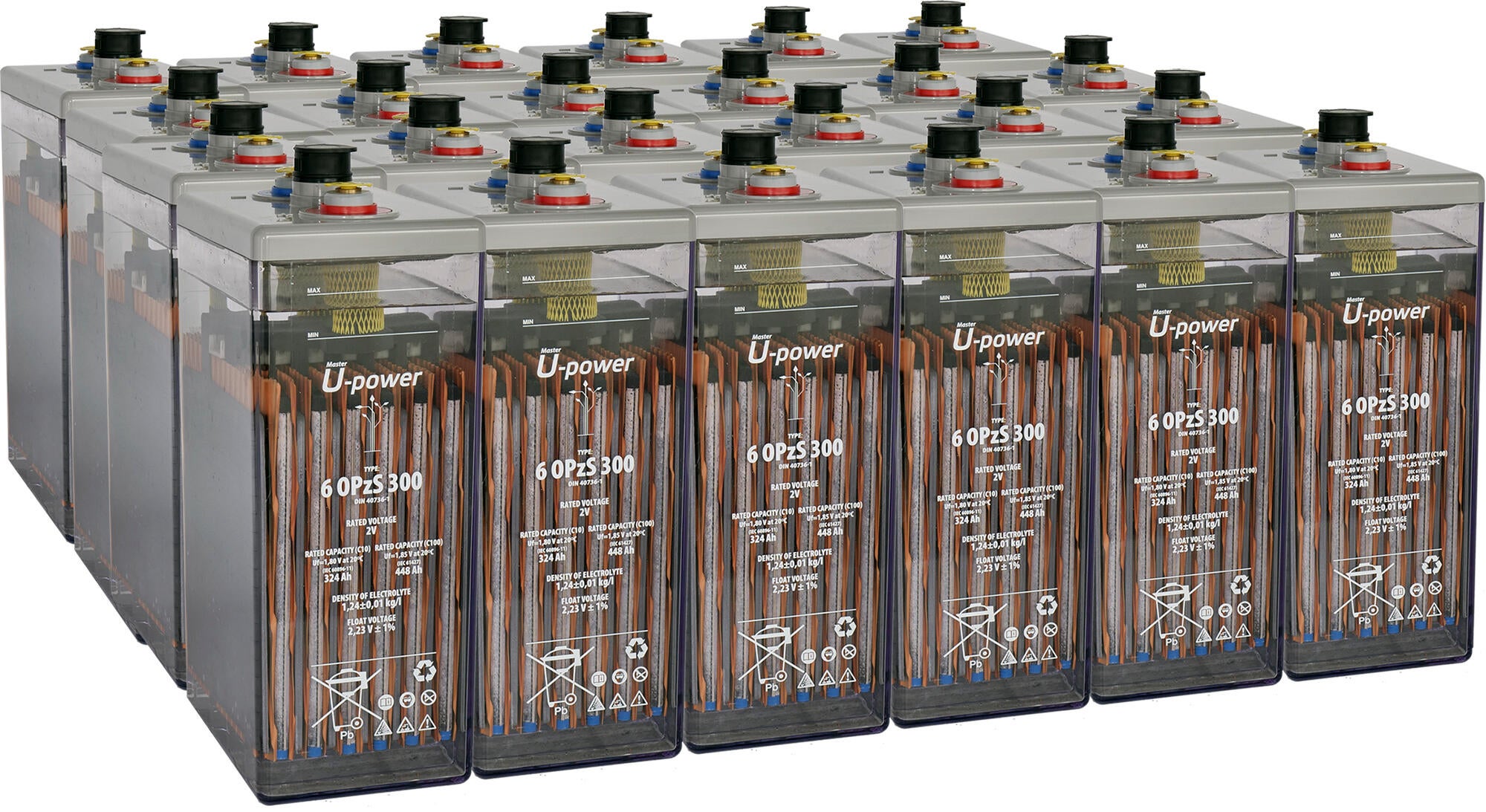 Batería solar estacionaria tubular OPZS U-POWER 48V 466Ah 22.3 kW ...