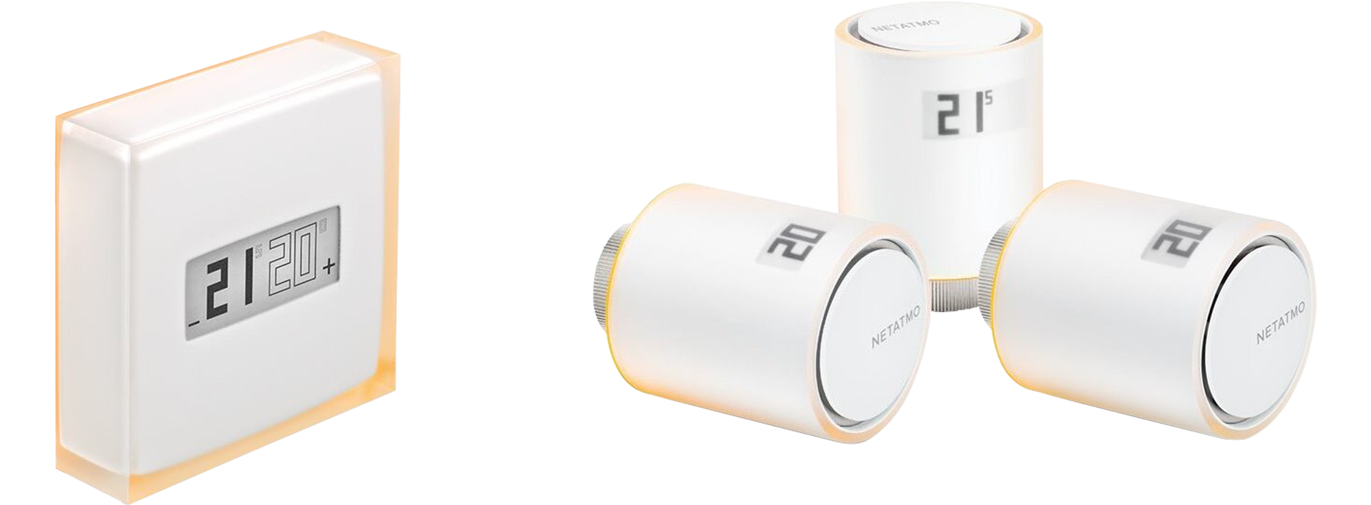 Termostato intelligente e connesso NETATMO kit smart + 3 valvole bianco ...