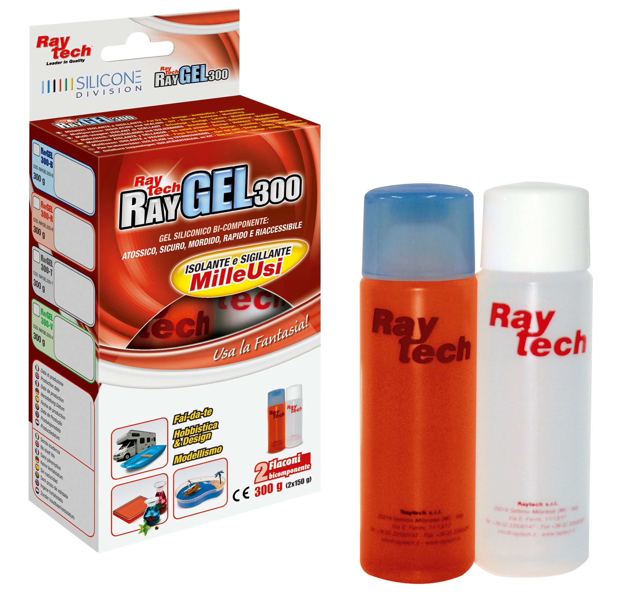 Gel aislante RAYTECH bicomponente rojo de 300 ml | Leroy Merlin