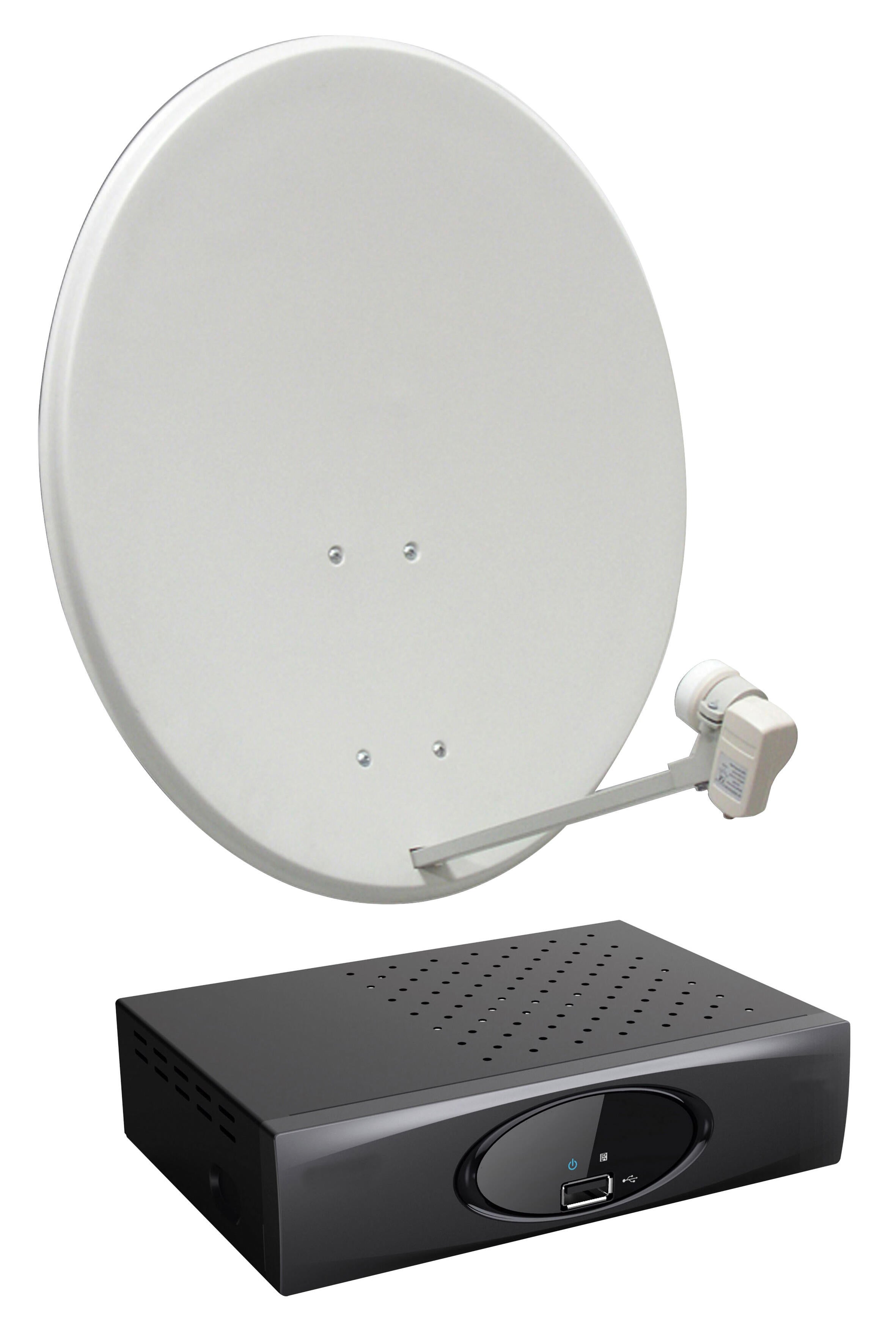 Kit de antena de satélite 80 cm + receptor ASTRELL | Leroy Merlin