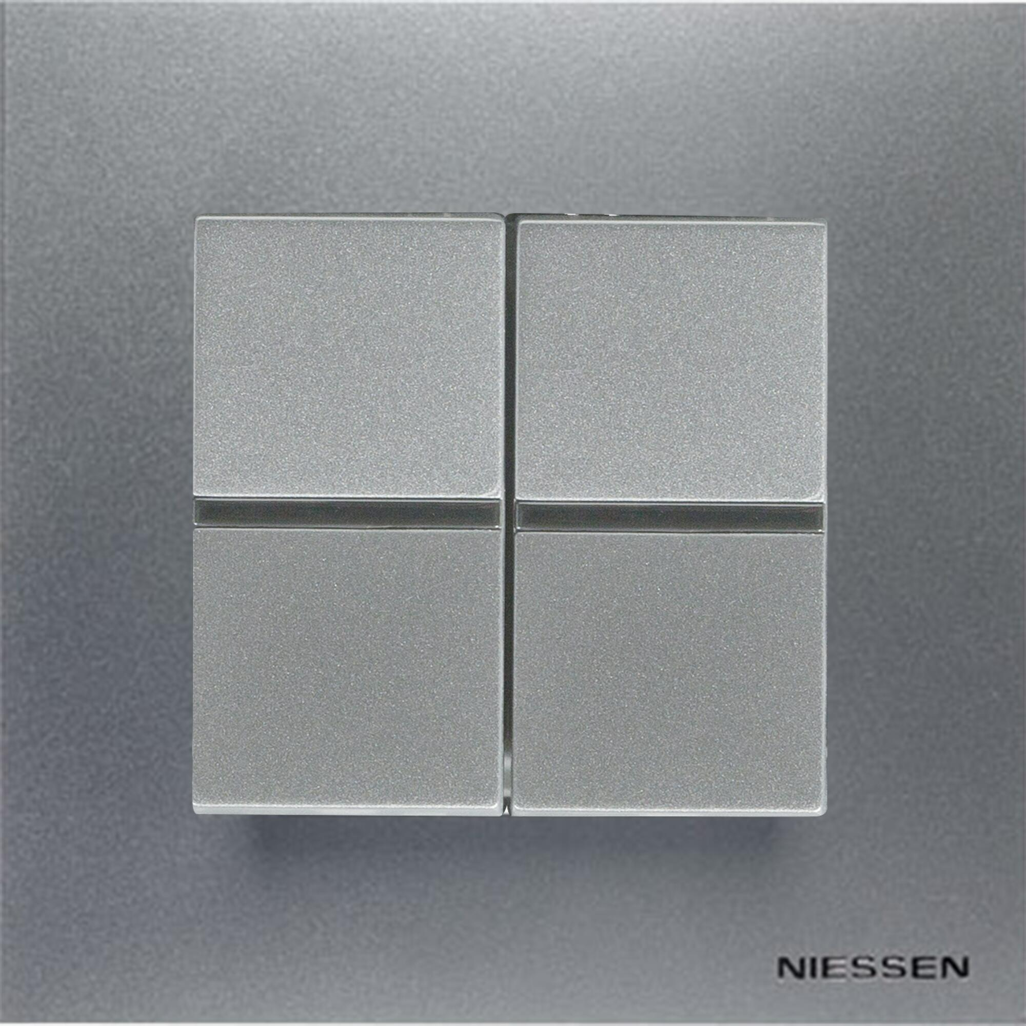 Pack de interruptor y marco doble Zenit plata | Leroy Merlin