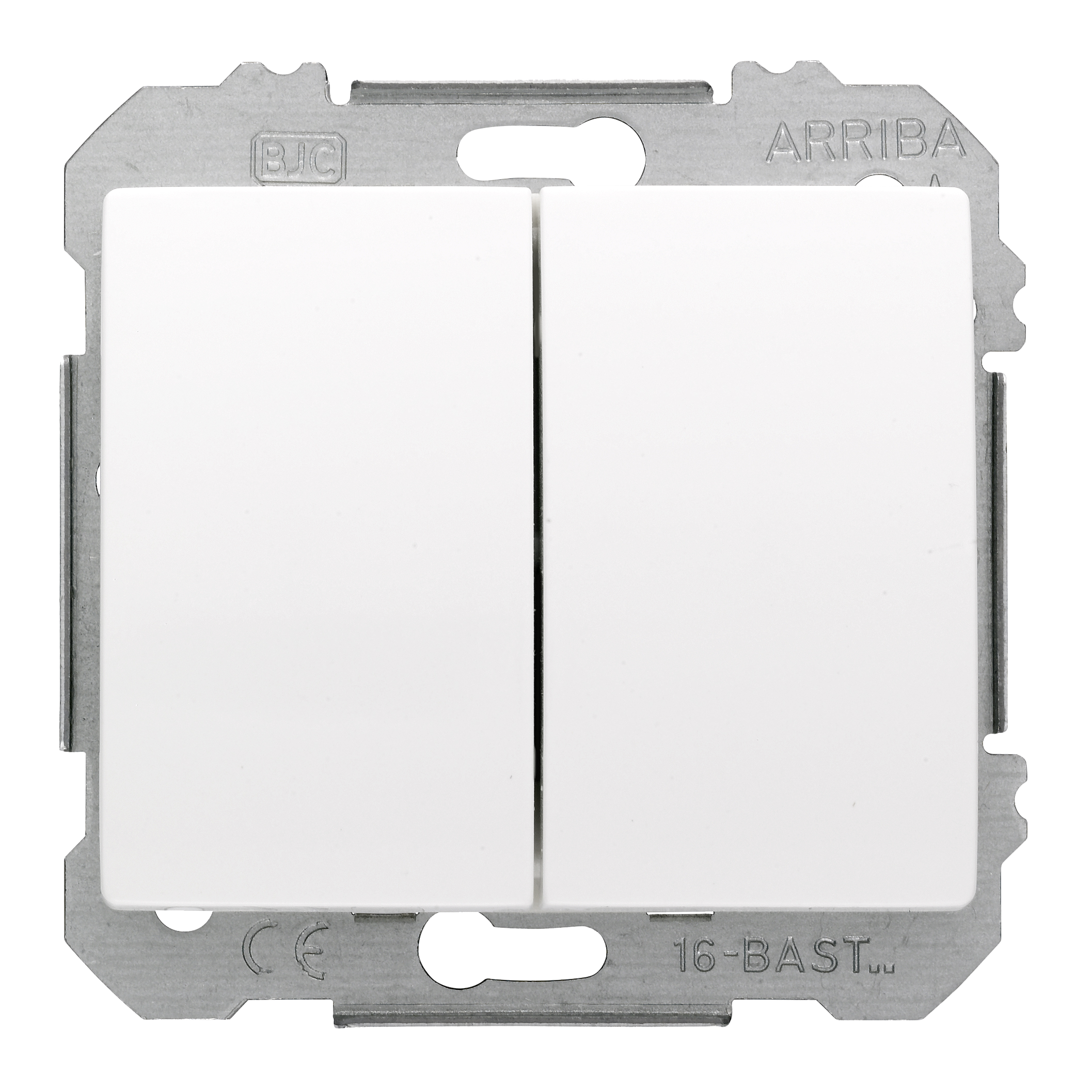 Interruptor doble BJC Iris blanco | Leroy Merlin