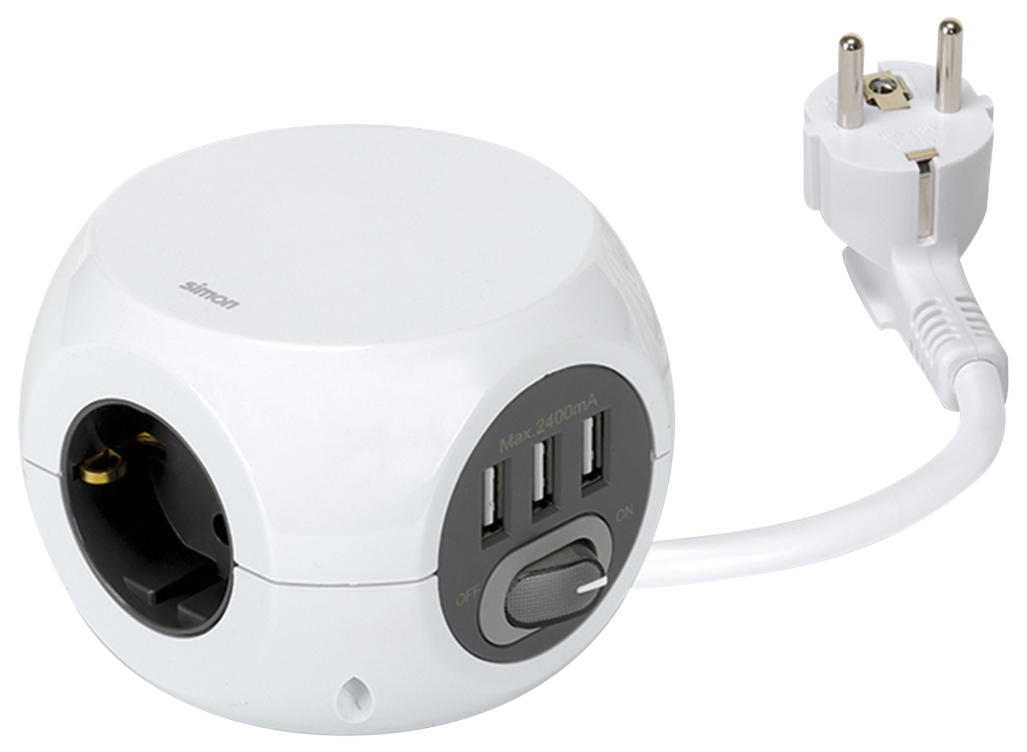 Base Múltiple 3 tomas SIMON + 3USB combi ball | Leroy Merlin