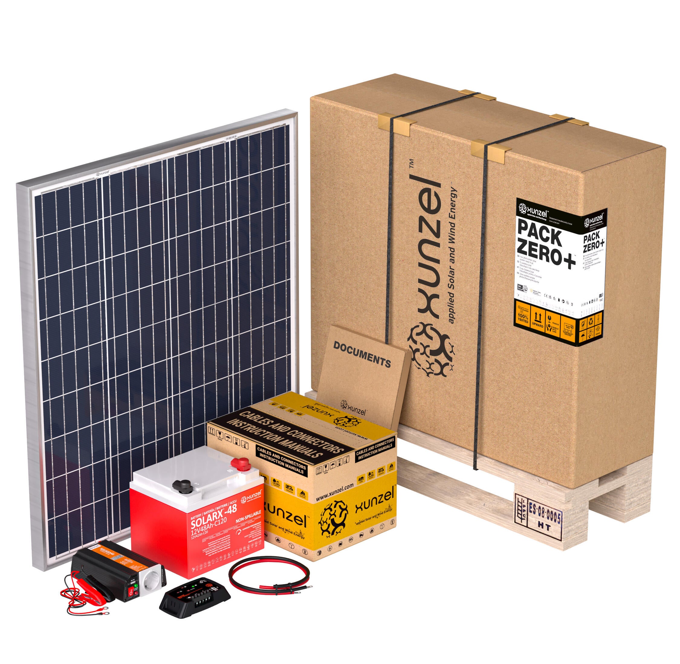 Kit Solar 1 panel 80W, batería 560Wh, inversor 300W, genera hasta 360Wh ...