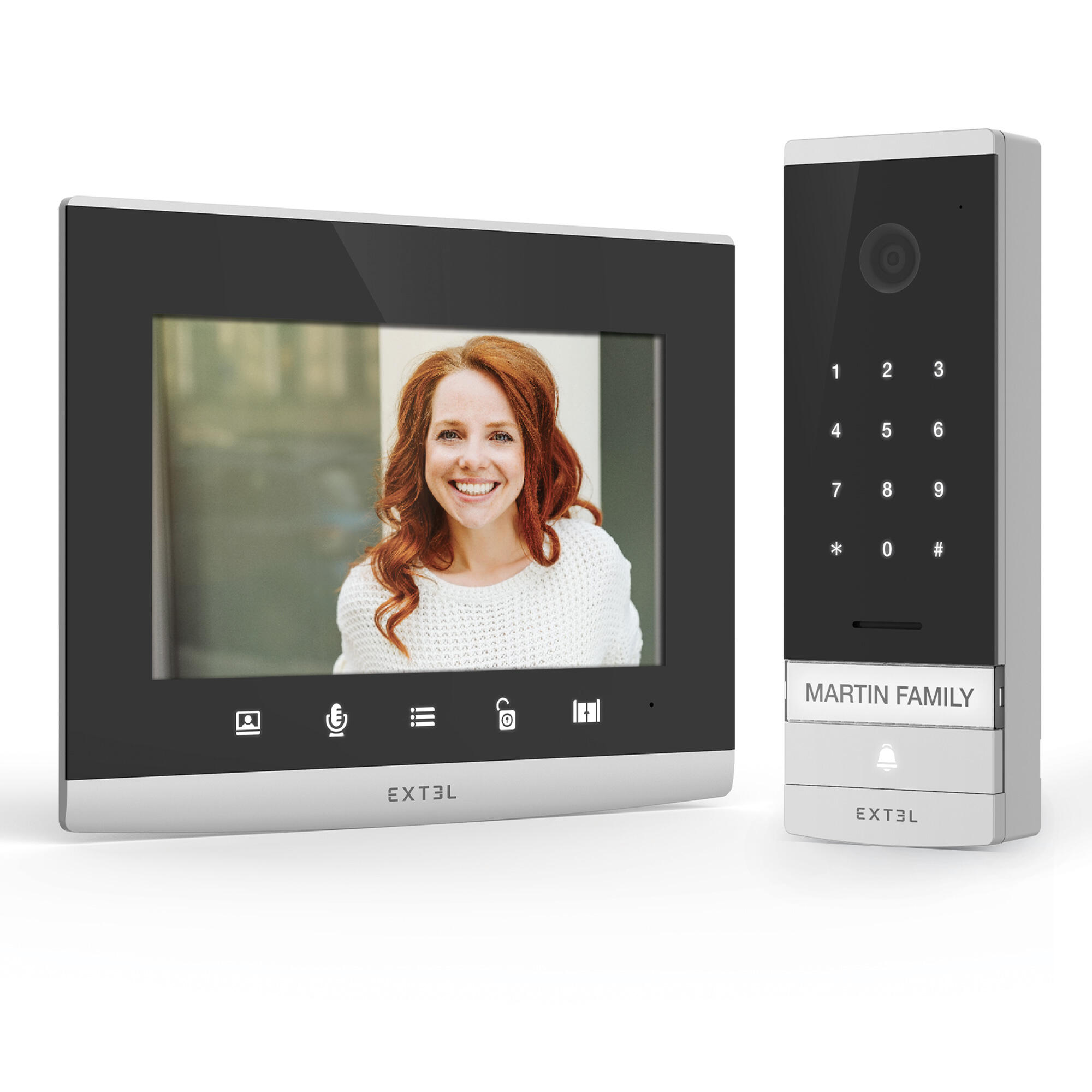 Visiophone filaire et connecté avec digicode intégré, Extel Code ...
