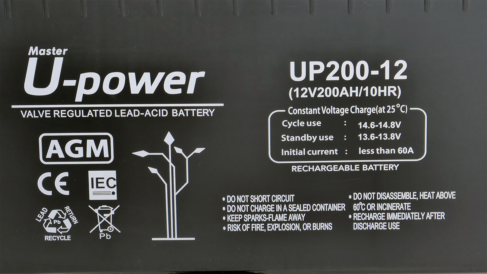 Batería solar AGM U-POWER 12V 200Ah | Leroy Merlin