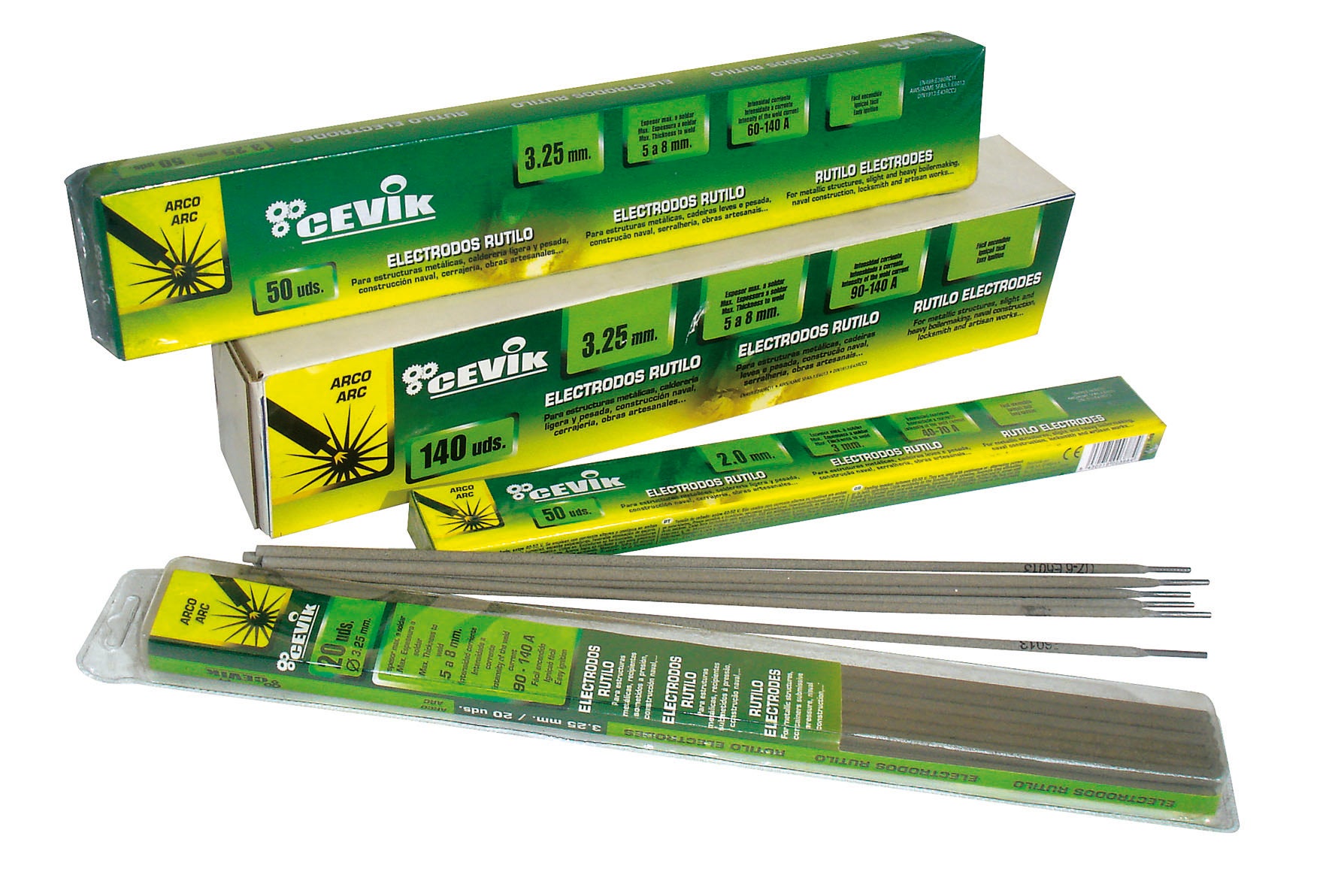 Pack 140 electrodos CEVIK de rutilo - 3.25mm de ø | Leroy Merlin