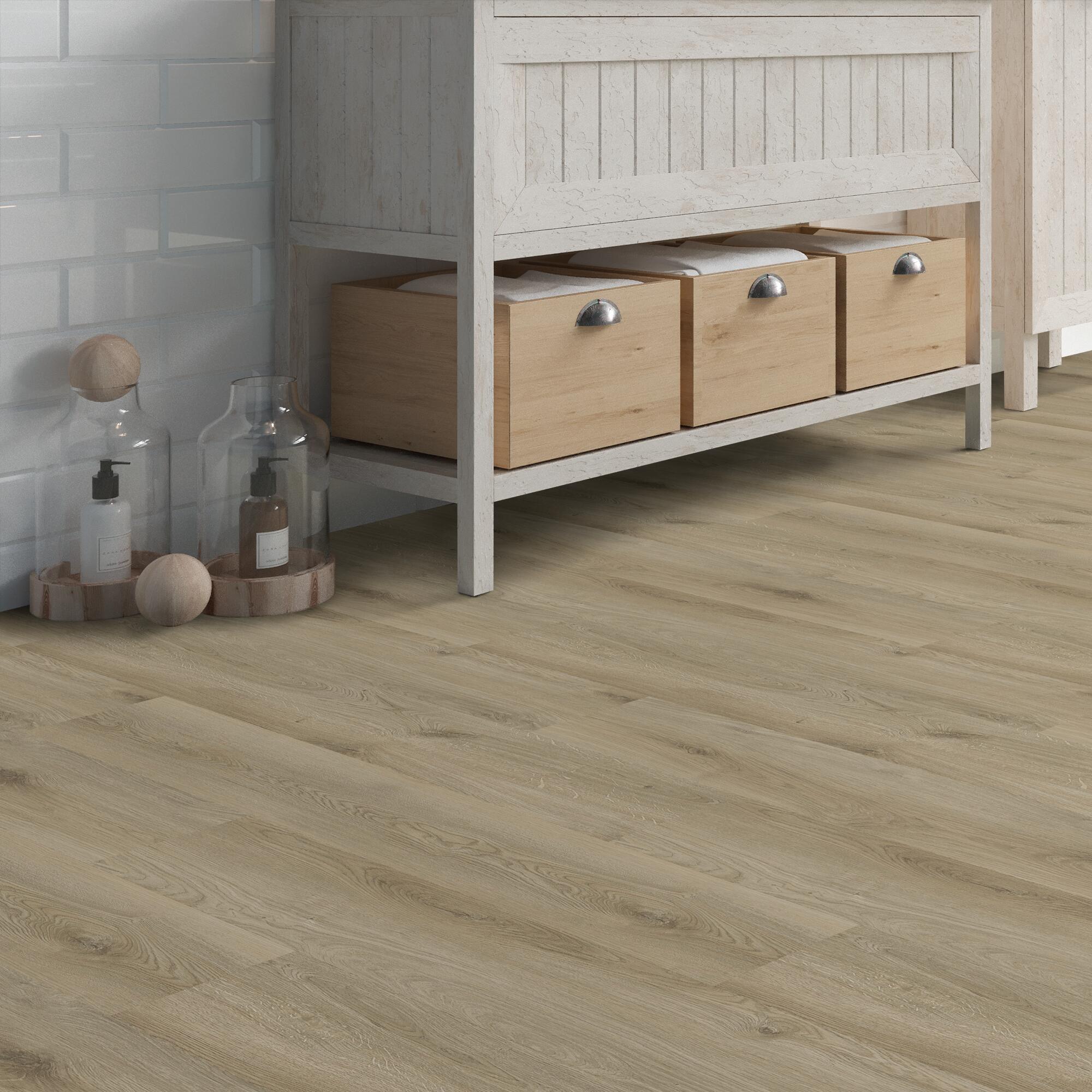 Suelo vinílico SPC clic Tatra Extrem efecto madera natural beige BG210 ...