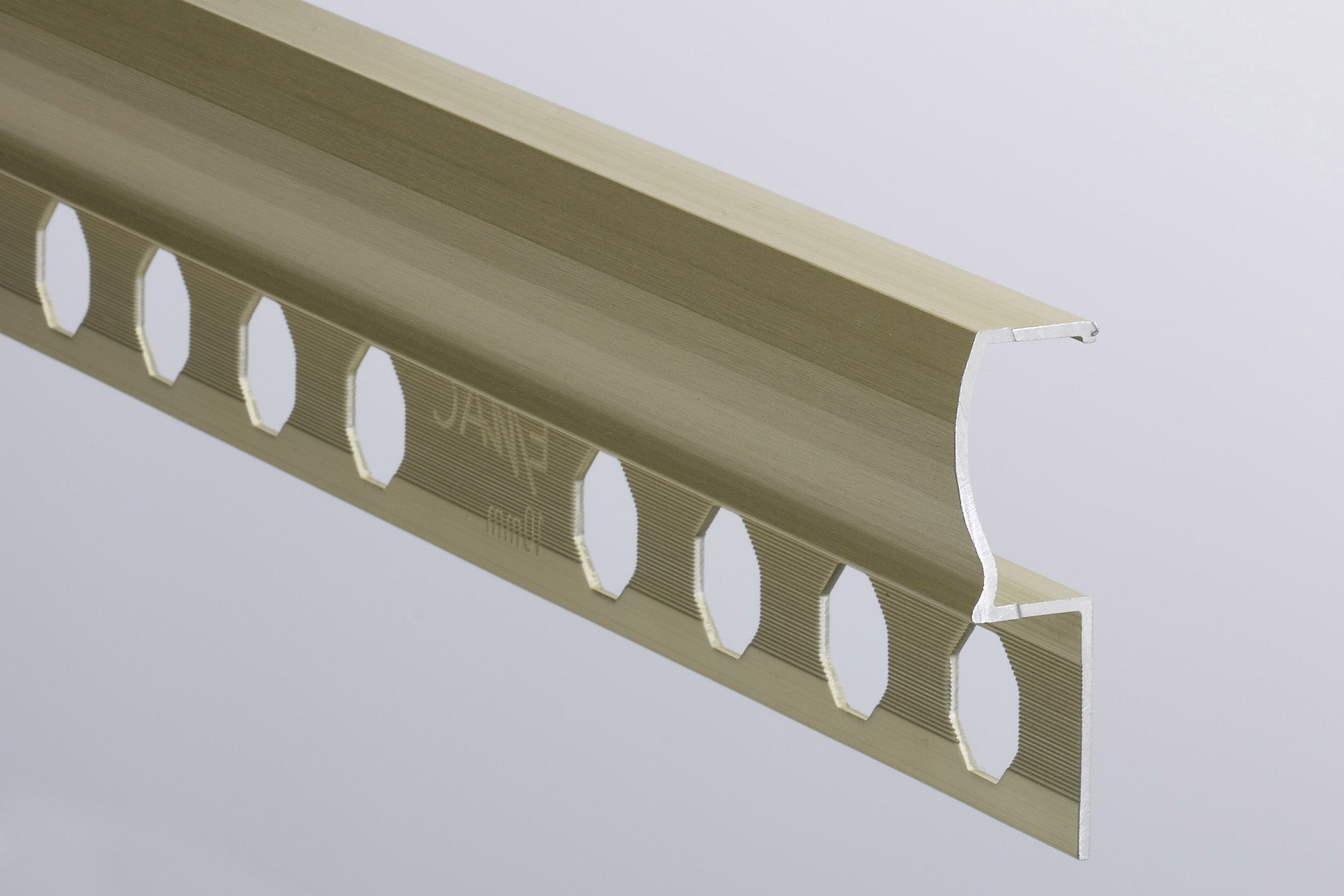 Perfil de esquina interna de aluminio Champagne Cepillado-123 2.55m x1 ...