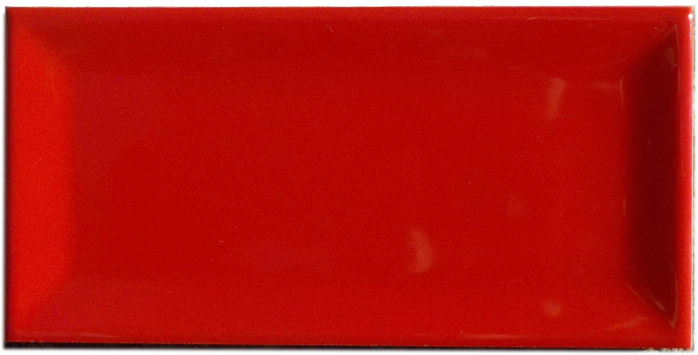 Azulejo cerámico Verso efecto borde biselado rojo 7.5x15 cm | Leroy Merlin