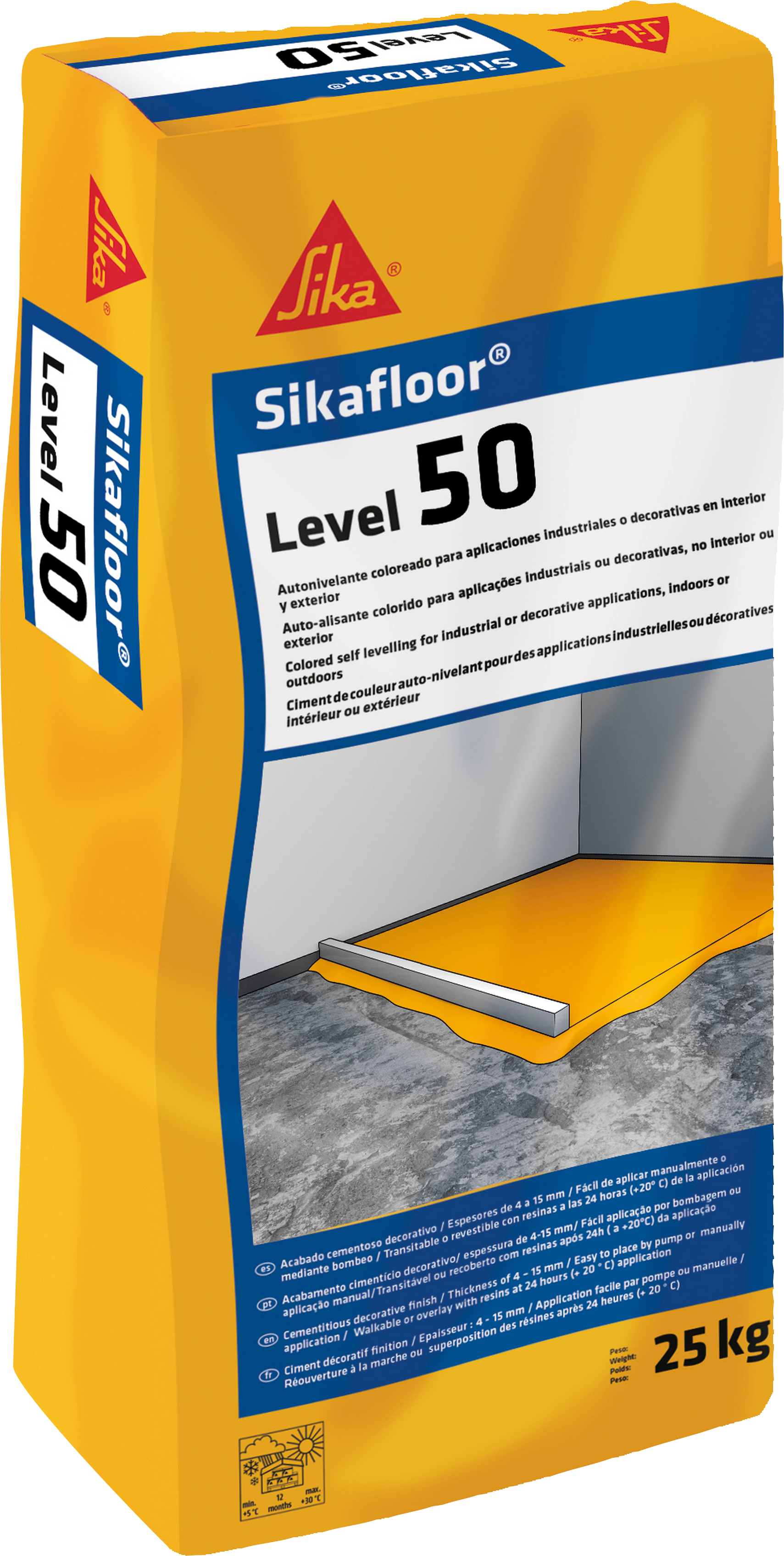 Mortero autonivelante para exterior Sikafloor-Level 50 25 kg | Leroy Merlin