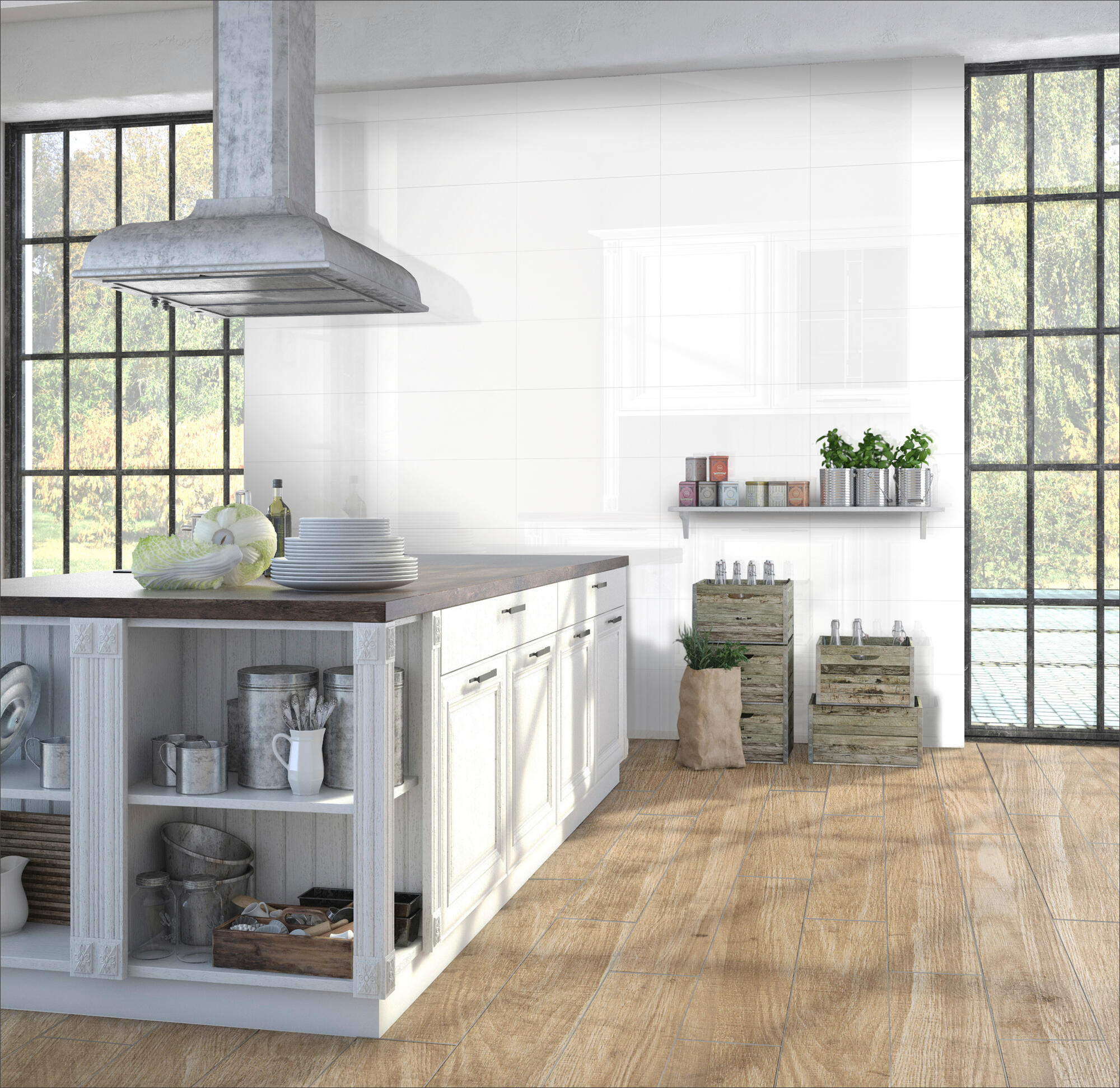 Azulejo cerámico White blanco 30x60 cm | Leroy Merlin