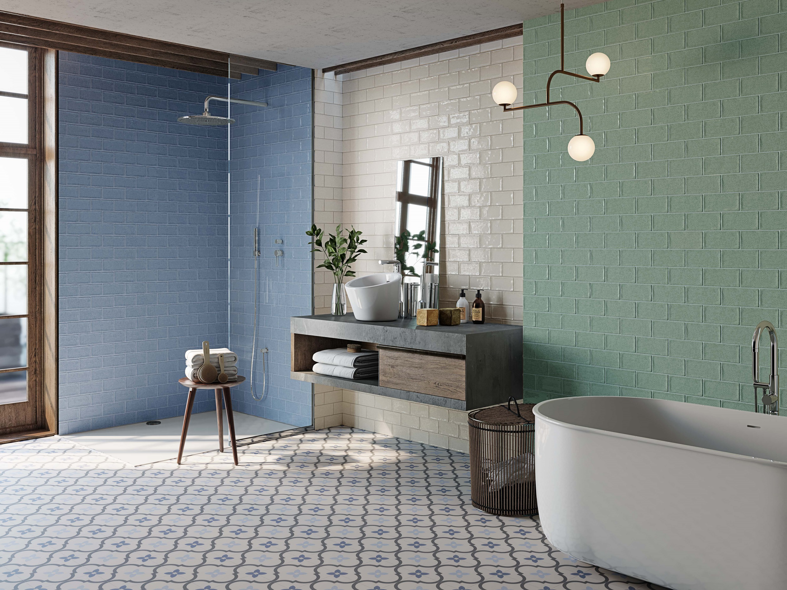 Suelo/Azulejo cerámico Acrópolis efecto hidráulico delfos mix 20x20 cm ...