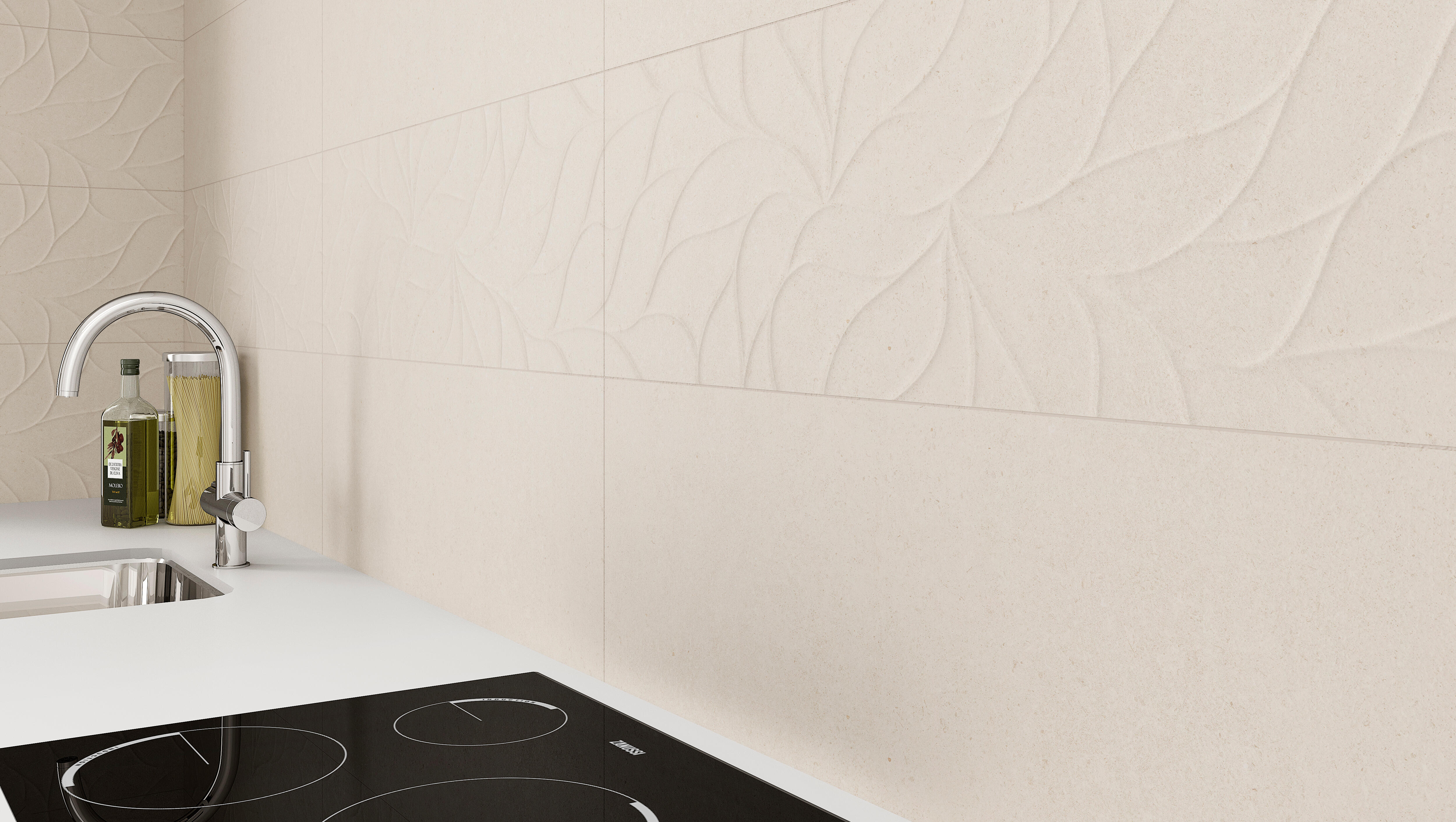 Azulejo cerámico Avenue efecto piedra, relieve beige 30x90 cm | Leroy ...