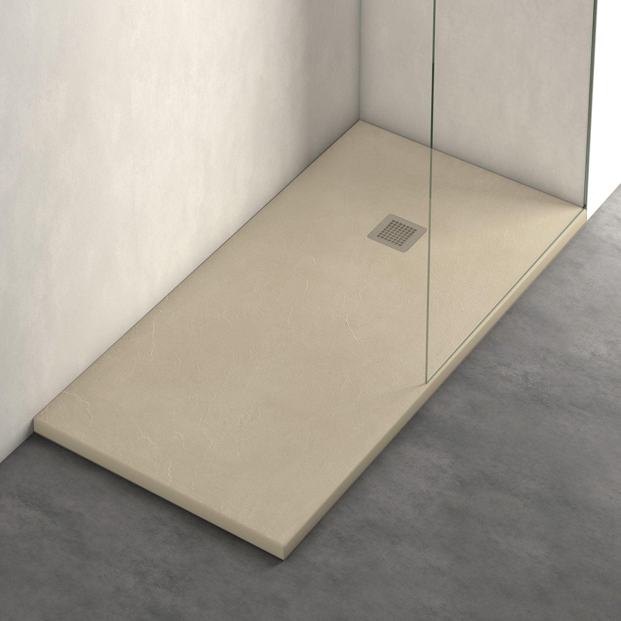 Plato ducha rectangular Resina 140x70 cm crema | Leroy Merlin