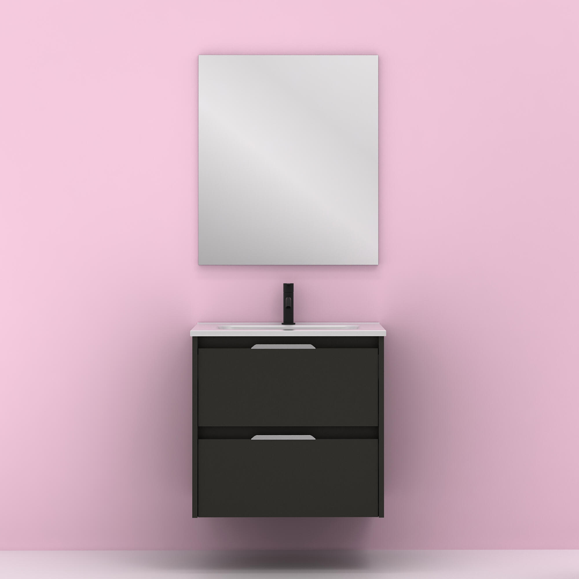 Mueble de baño con lavabo Suki antracita 60x45 cm | Leroy Merlin
