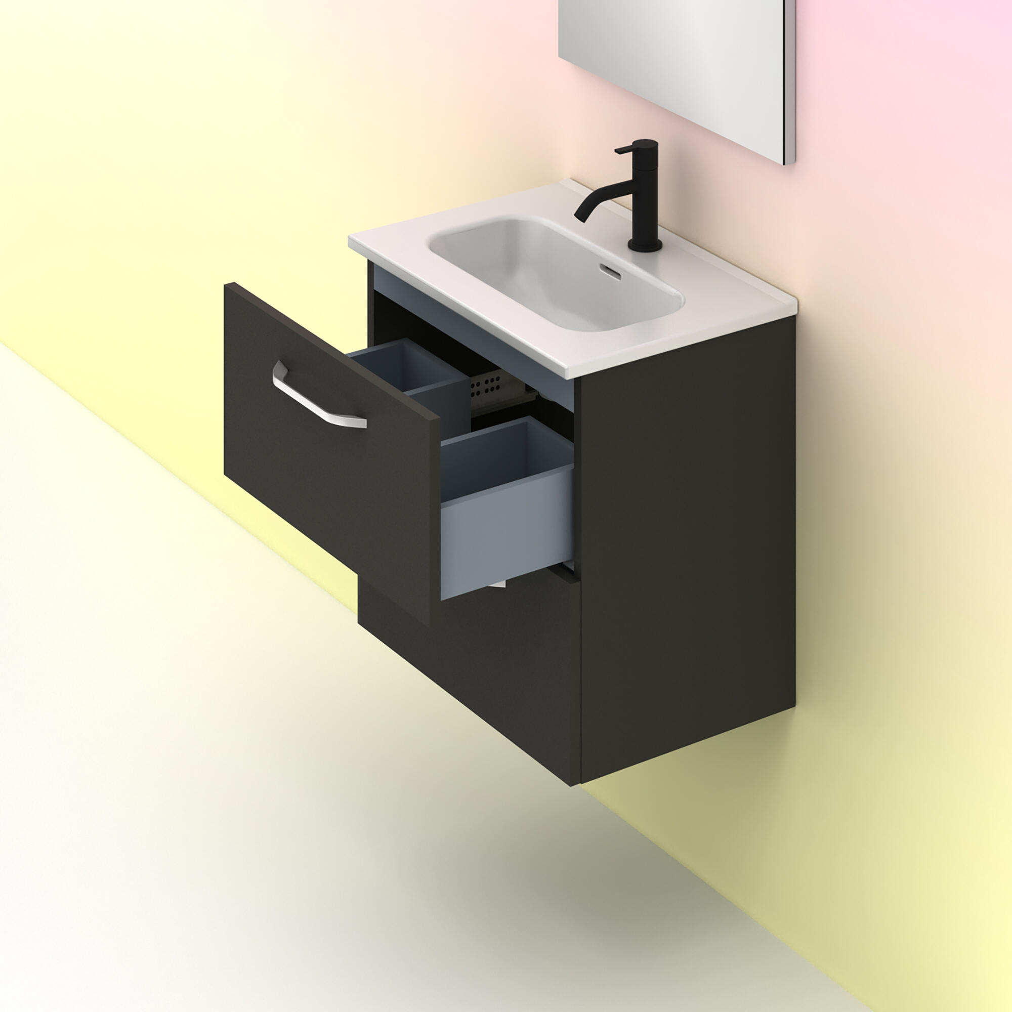 Mueble de baño con lavabo Hone antracita 50x35 cm | Leroy Merlin