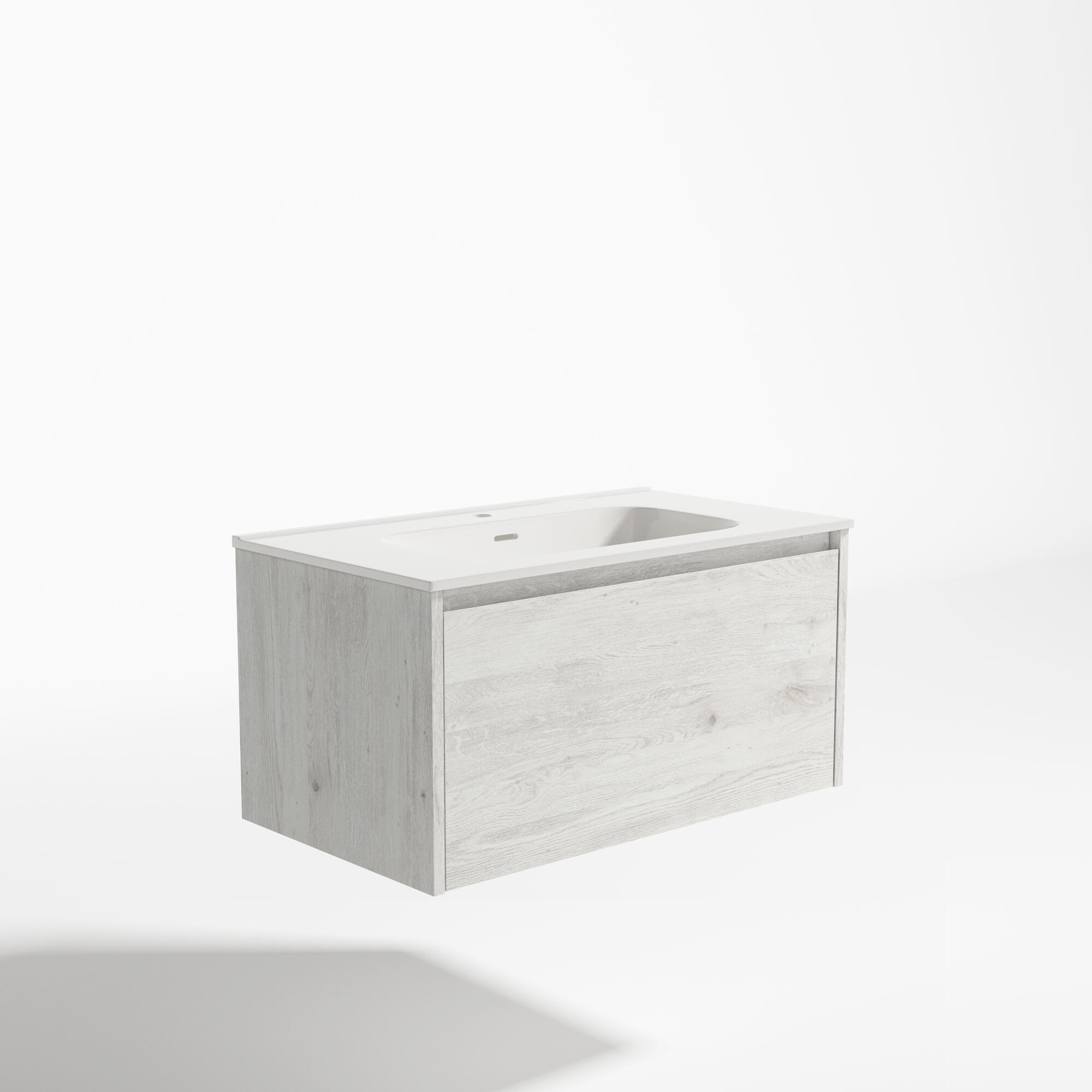 Mueble de baño Moon chapa roble 80x45 cm (lavabo no incluido) | Leroy ...