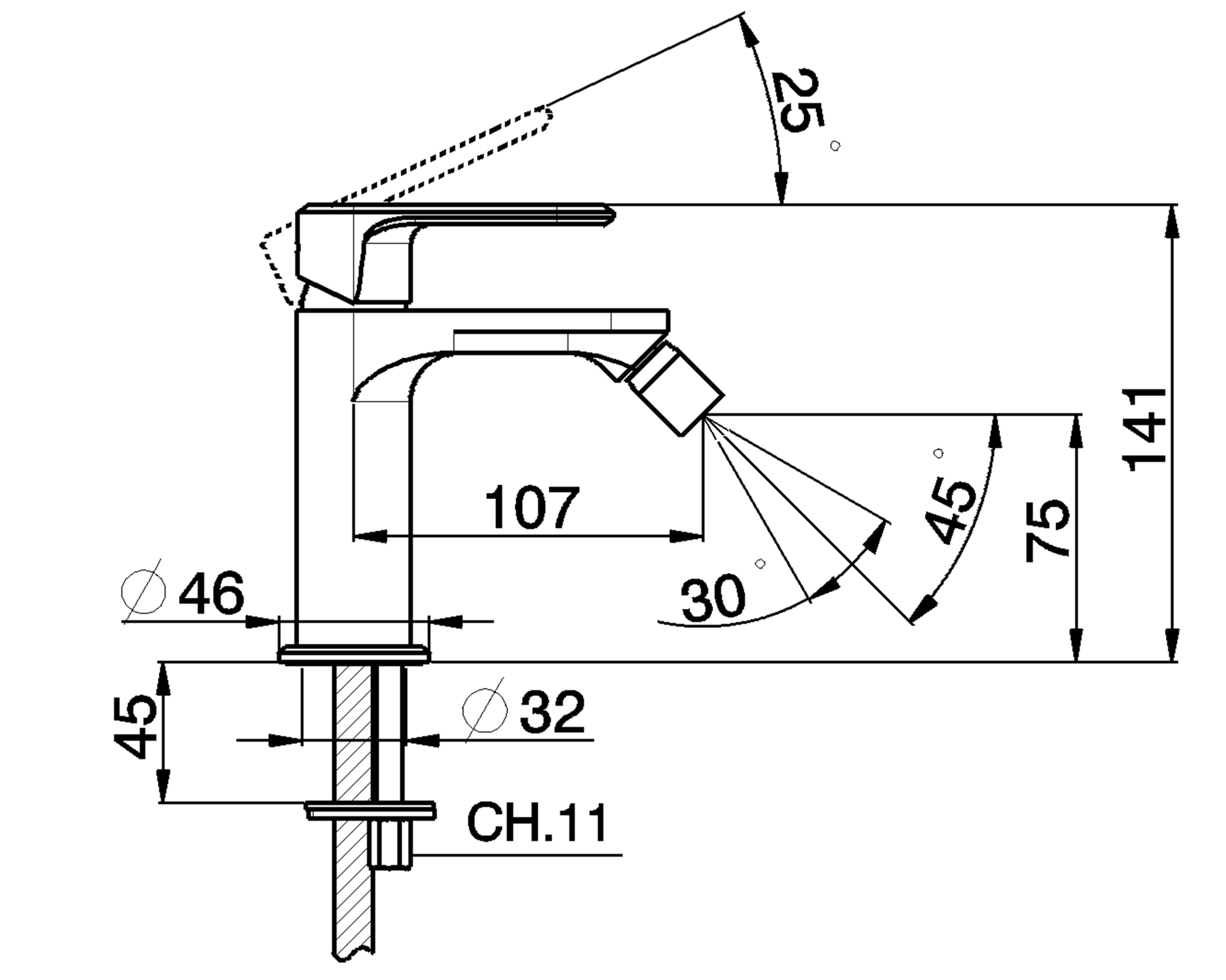 Grifo bidé HUBER Levity blanco | Leroy Merlin