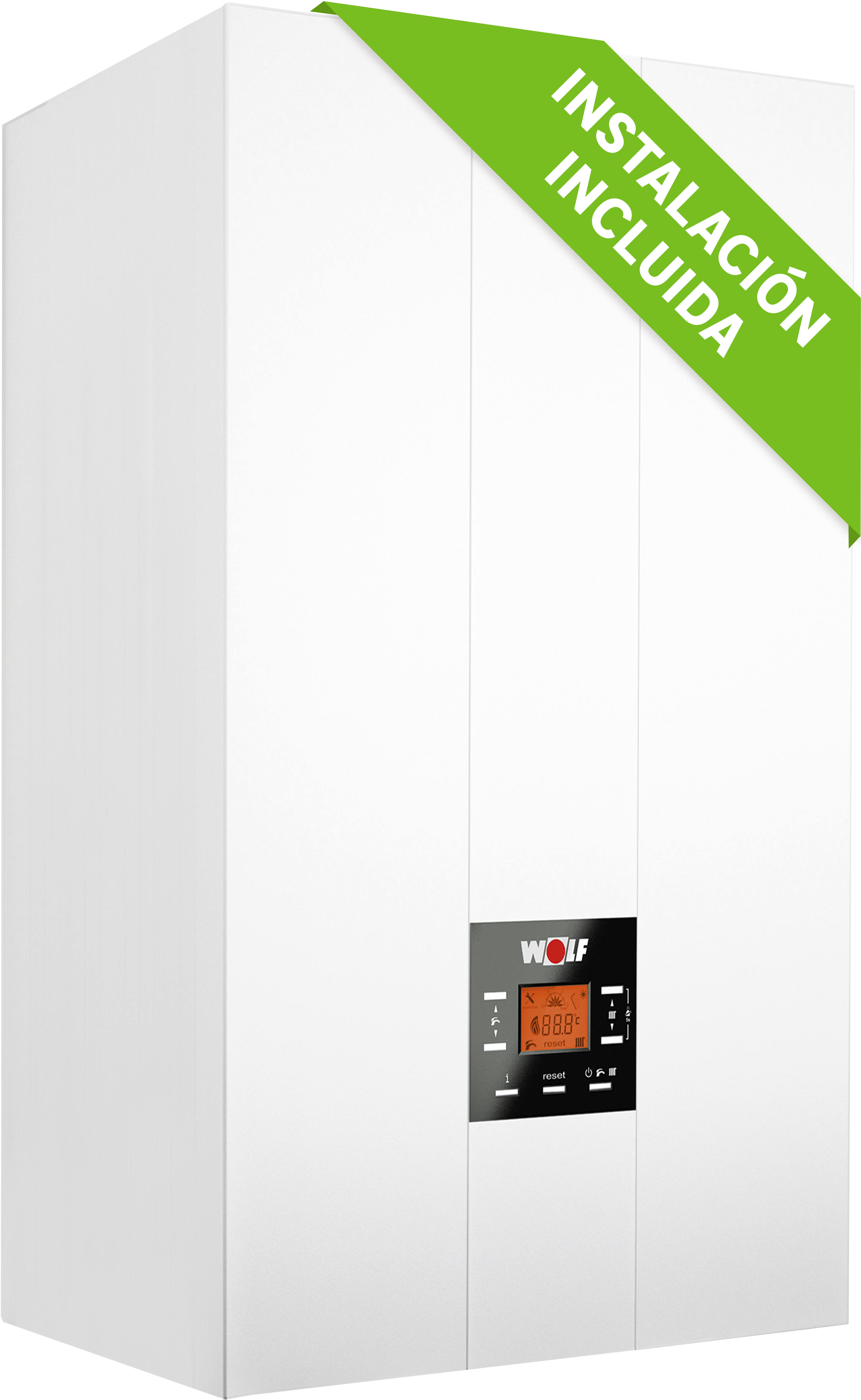 Caldera de condensación gas natural WOLF 28kw FGB-K instalación ...