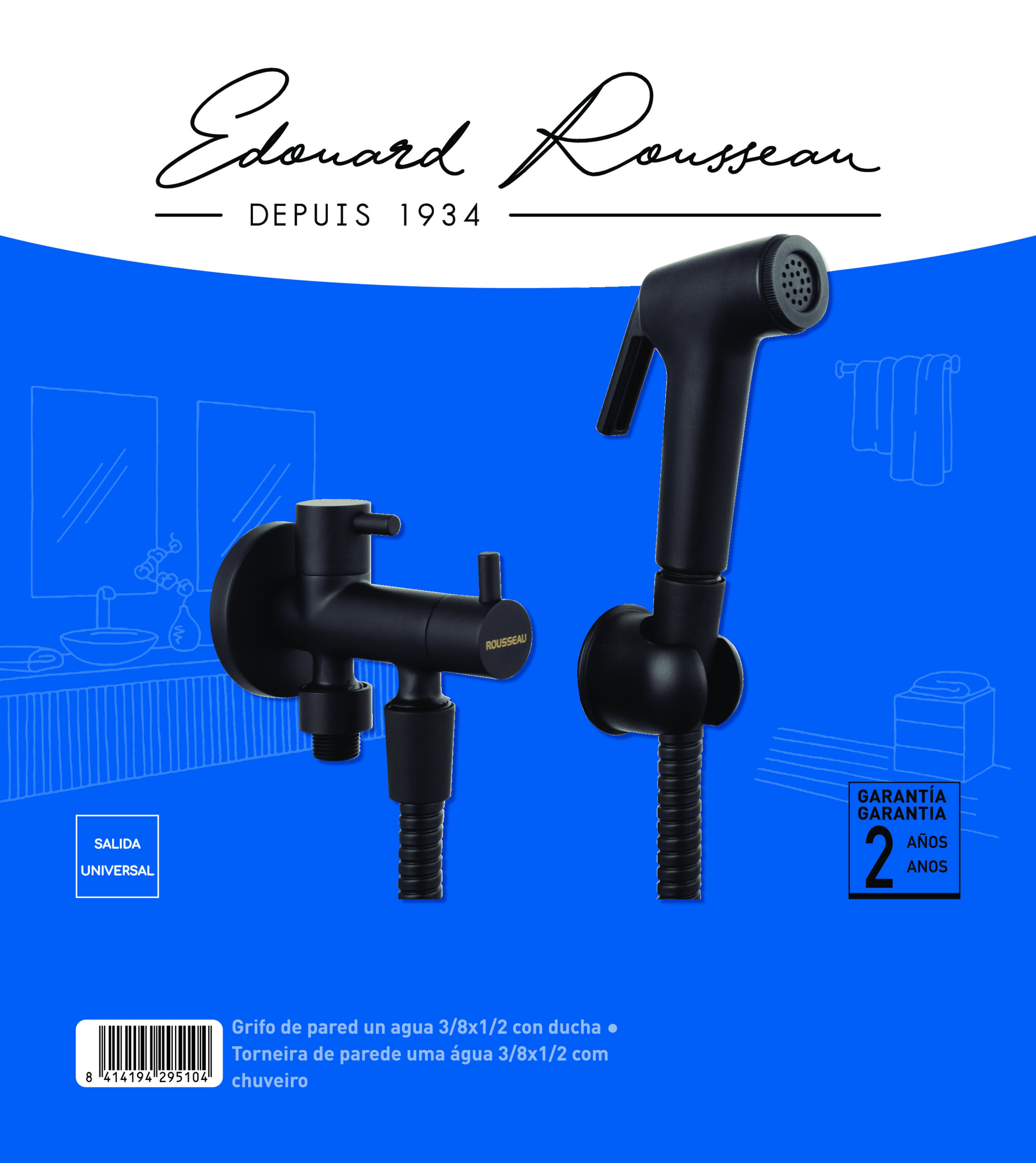 Ducha inodoro EDOUARD ROUSSEAU Ducheta Inodoro Negro negro 120 cm de ...