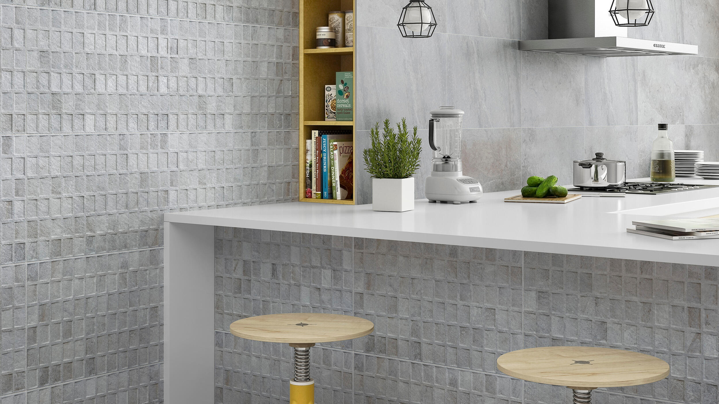 Azulejo porcelánico Stratos efecto piedra deco gris 40.8x66.2 cm ARTENS ...