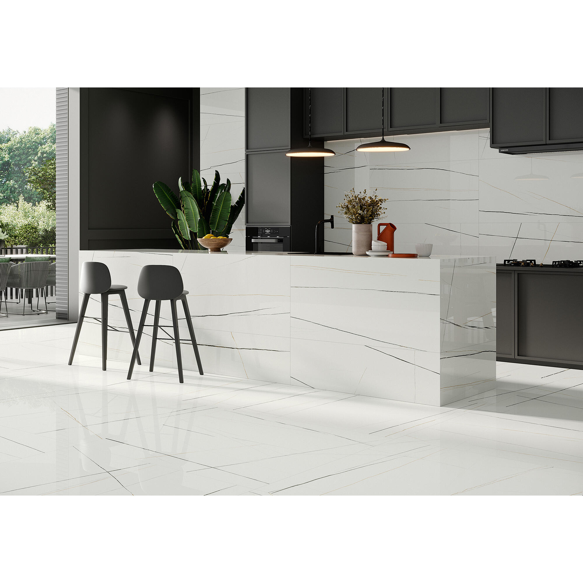 Suelo porcelánico Marmi efecto mármol blanc 60x120 cm C1 ARTENS | Leroy ...
