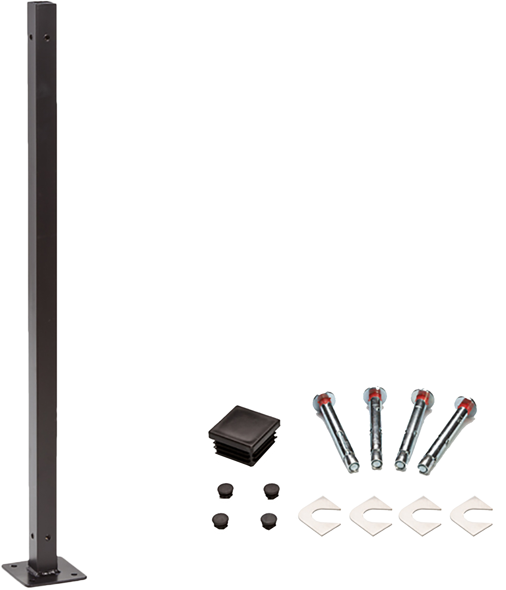 Poste atornillar 100x4x4cm apto para valla jardín 195x94 gris forja ...