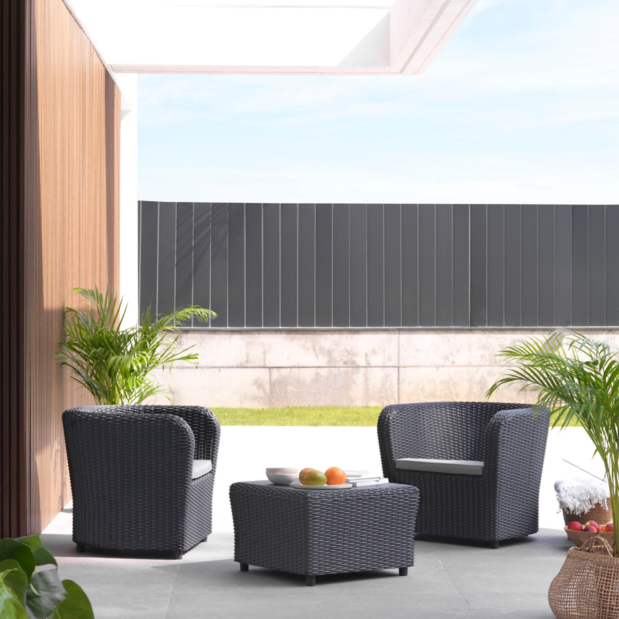 Set de muebles para balcón Nova antracita para 2 personas | Leroy Merlin