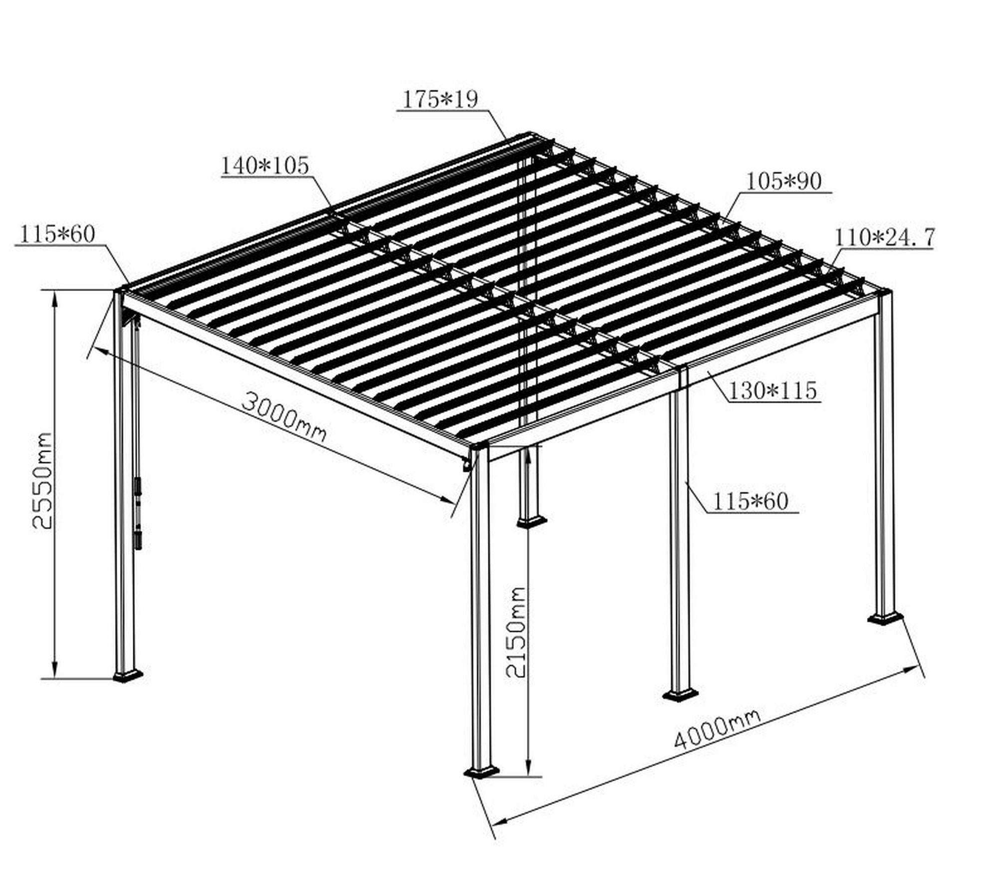 Pérgola de aluminio blanco. Parte 4 de 4 de un conjunto | Leroy Merlin