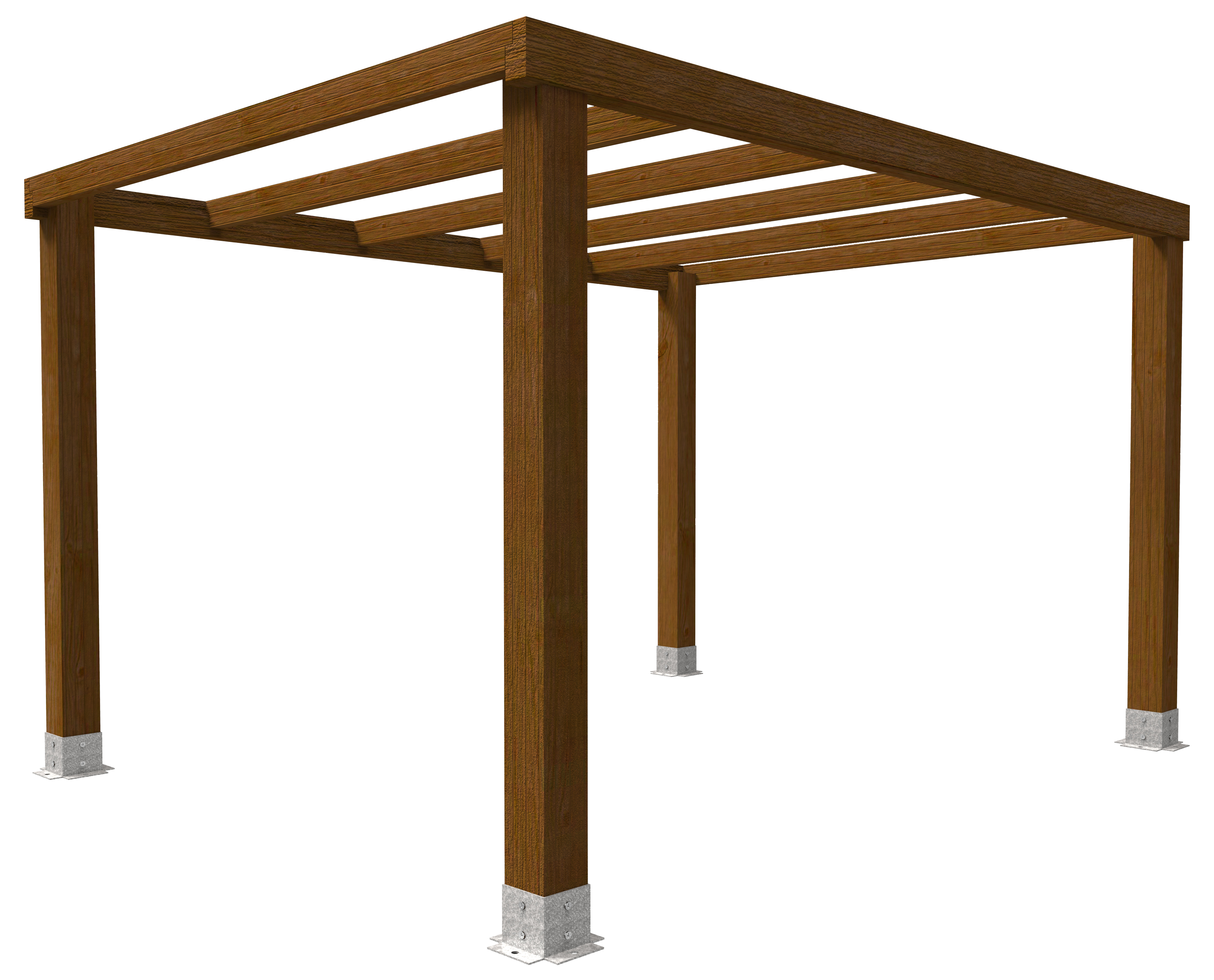Pérgola de madera laminada Velez marrón 250 x 375 cm | Leroy Merlin