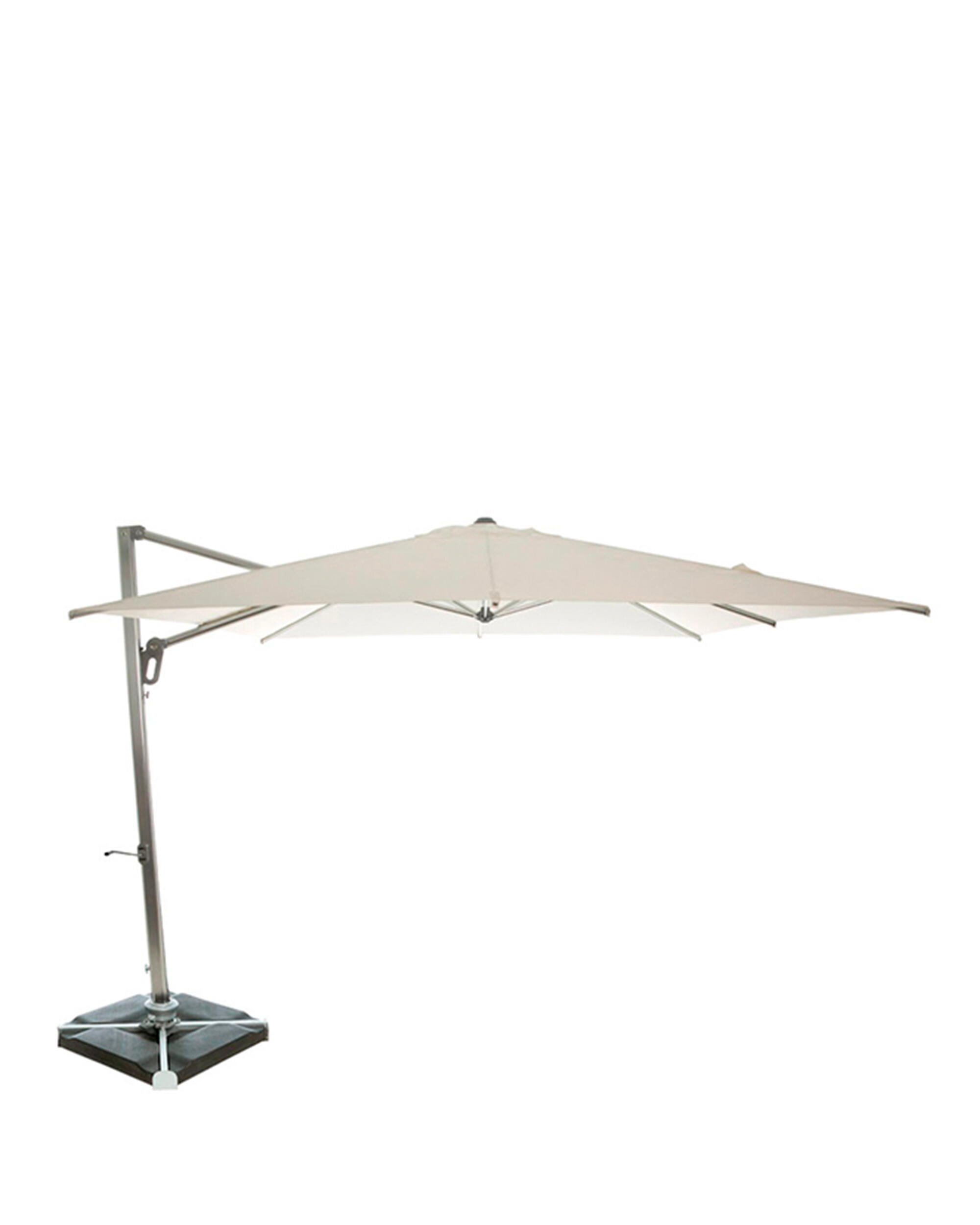 Parasol cuadrada de aluminio Mykonos blanco 300x300 cm + 4 pies de ...