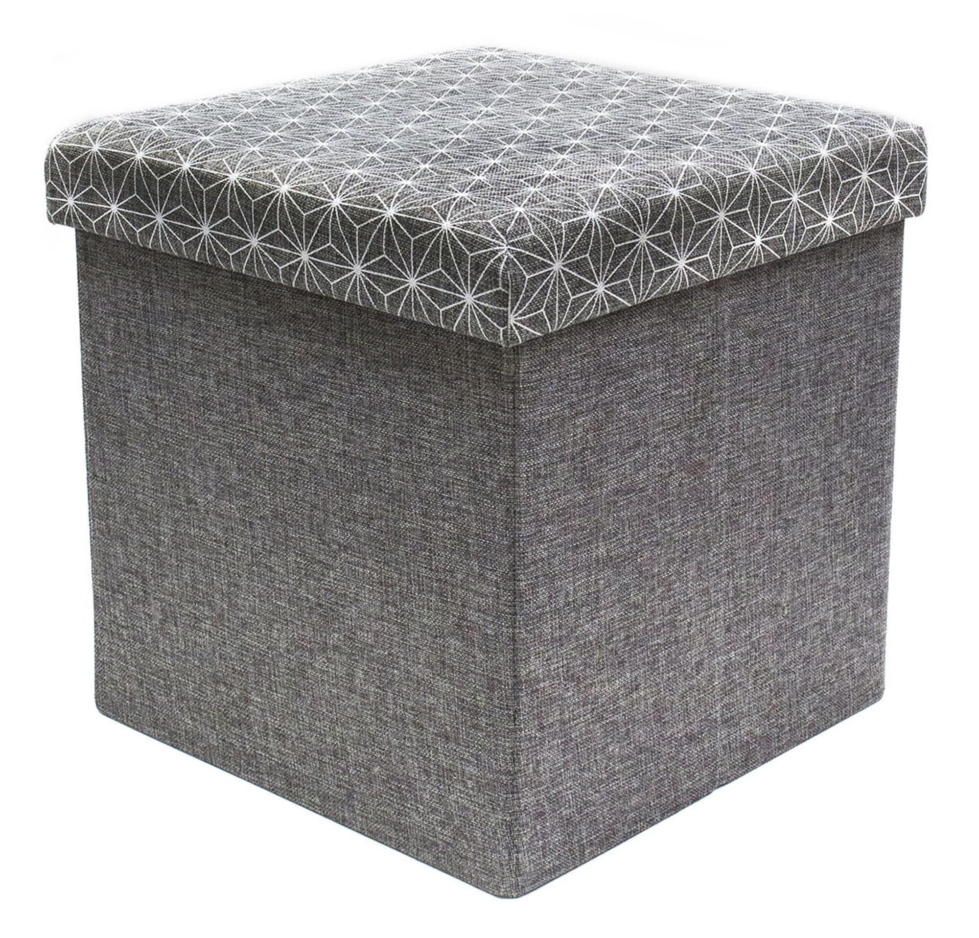 Puff plegable Geo de 38x38x38 cm en color gris | Leroy Merlin