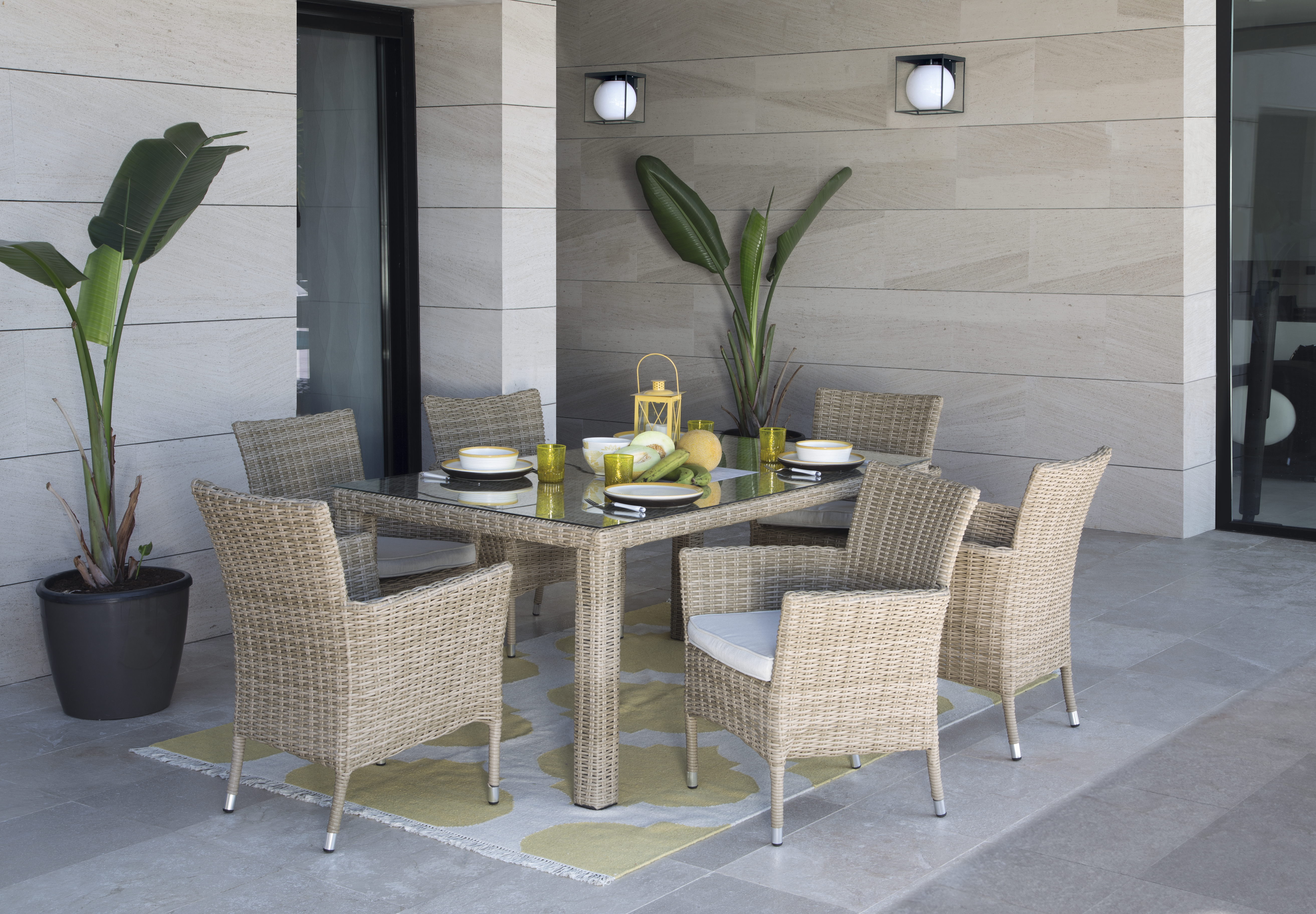 Conjunto de muebles de jardín Costa Rica de aluminio para 6 comensales ...