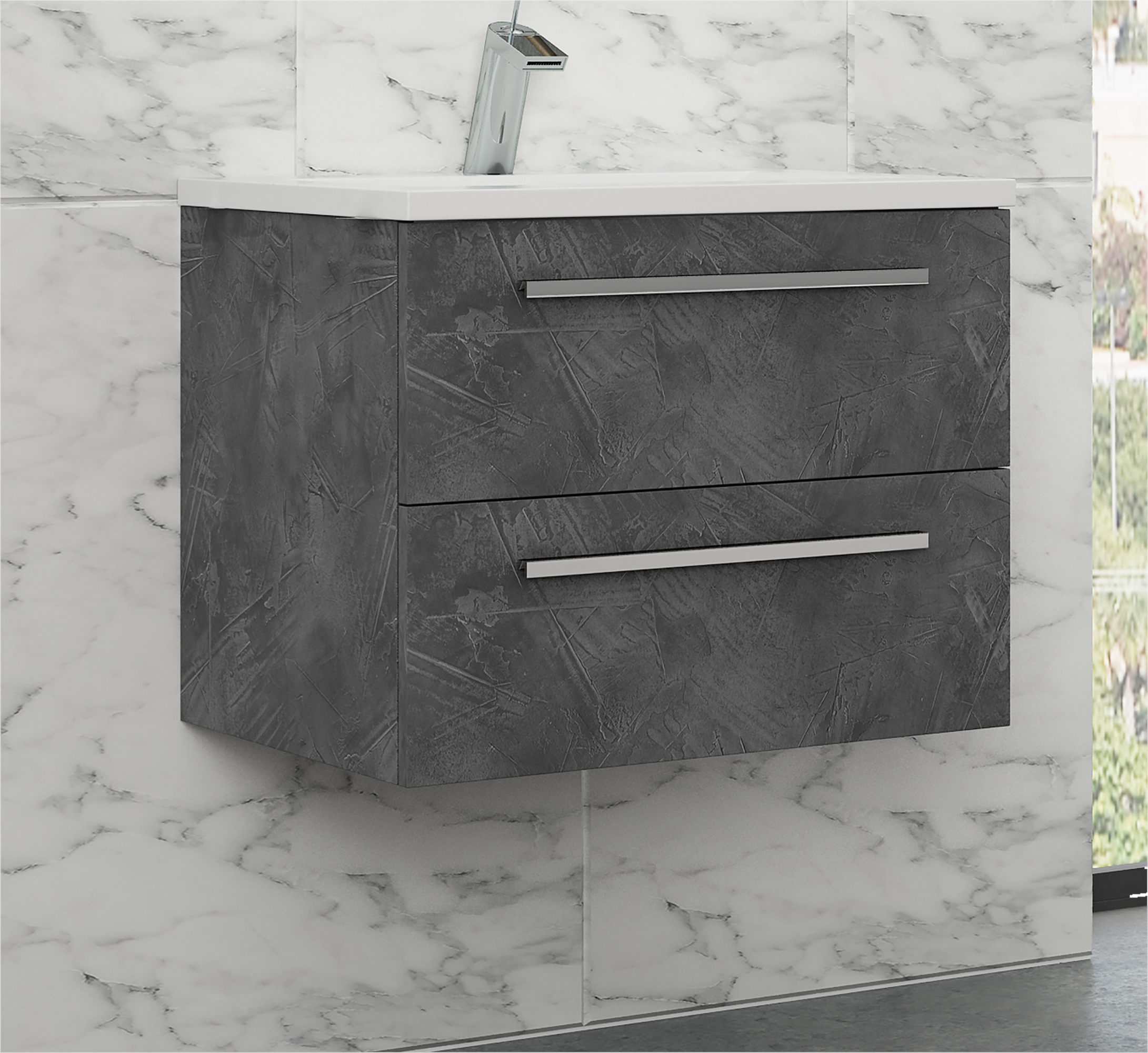 Mueble de baño con lavabo Madrid grafito mate 60x45 cm | Leroy Merlin