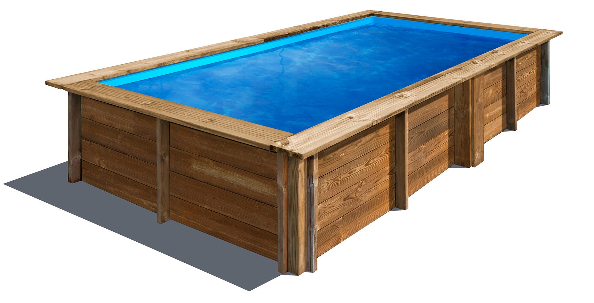 Piscina desmontable de madera rectangular GRE 3.75 x 2 x 0.68 m | Leroy ...