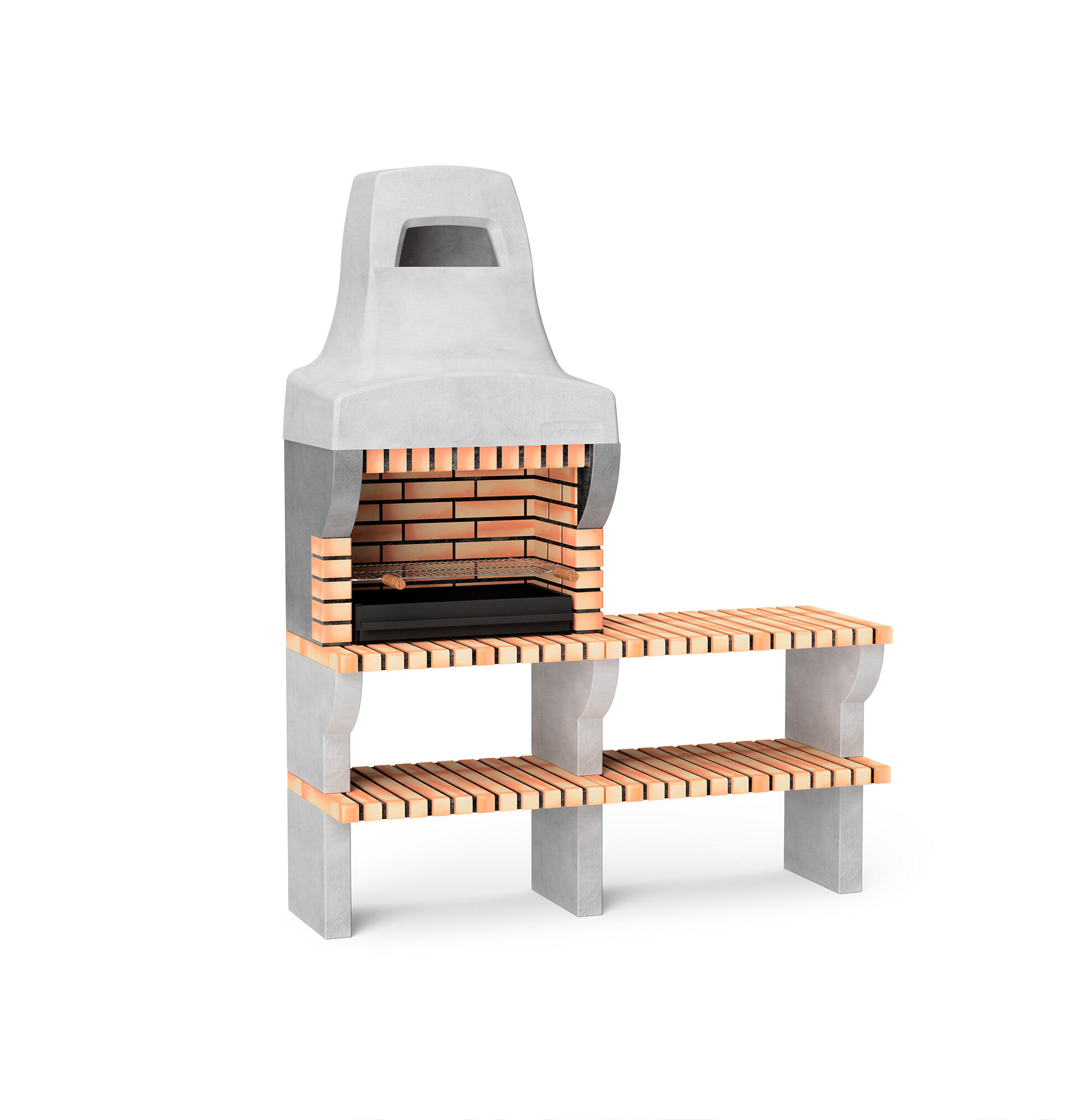 Barbacoa de obra MOVELAR ladrillo madera y carbón Bailen recomendado para de 6 a 10 personas ...