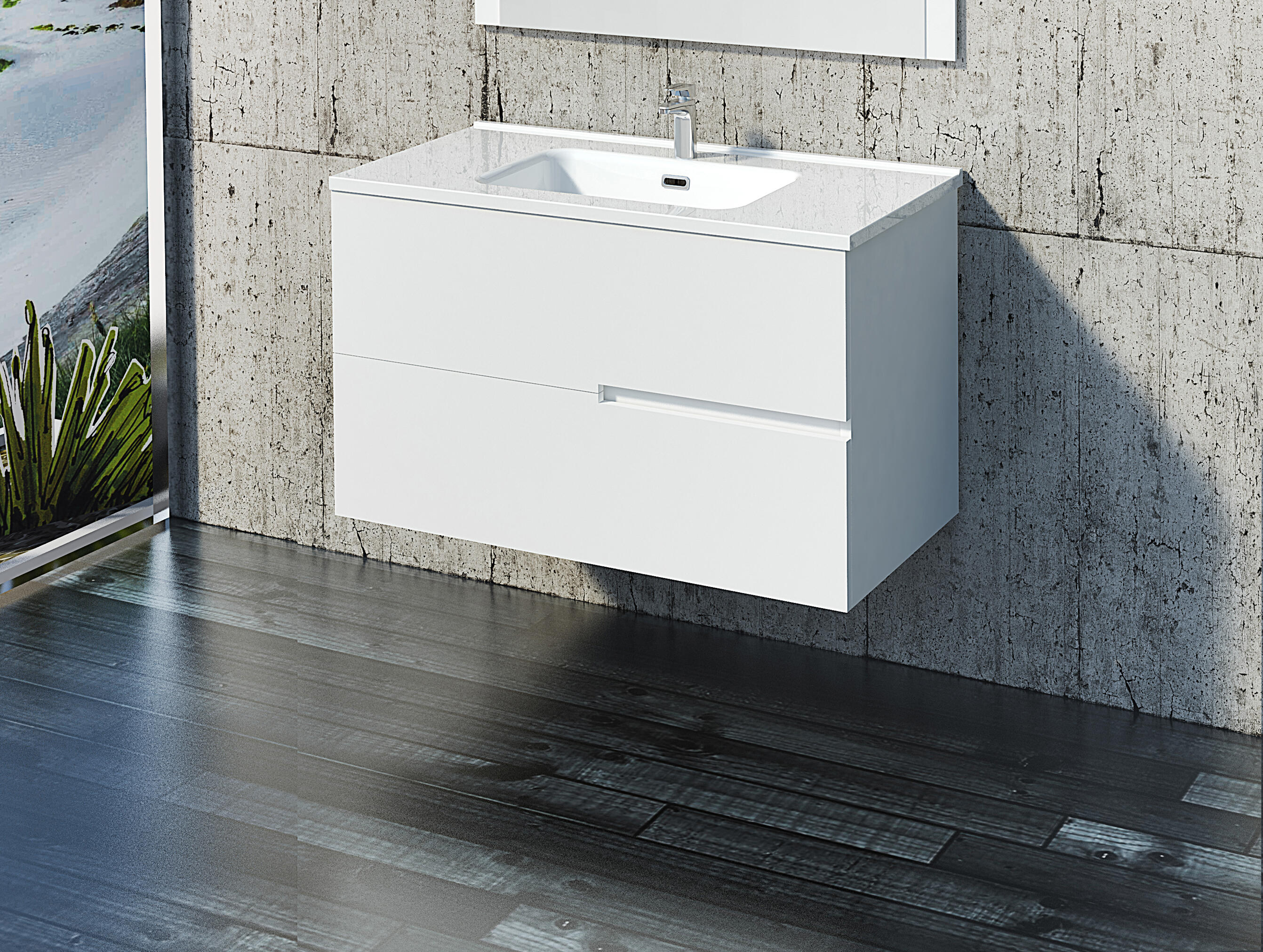 Mueble de baño con lavabo Alda blanco 90x45 cm | Leroy Merlin