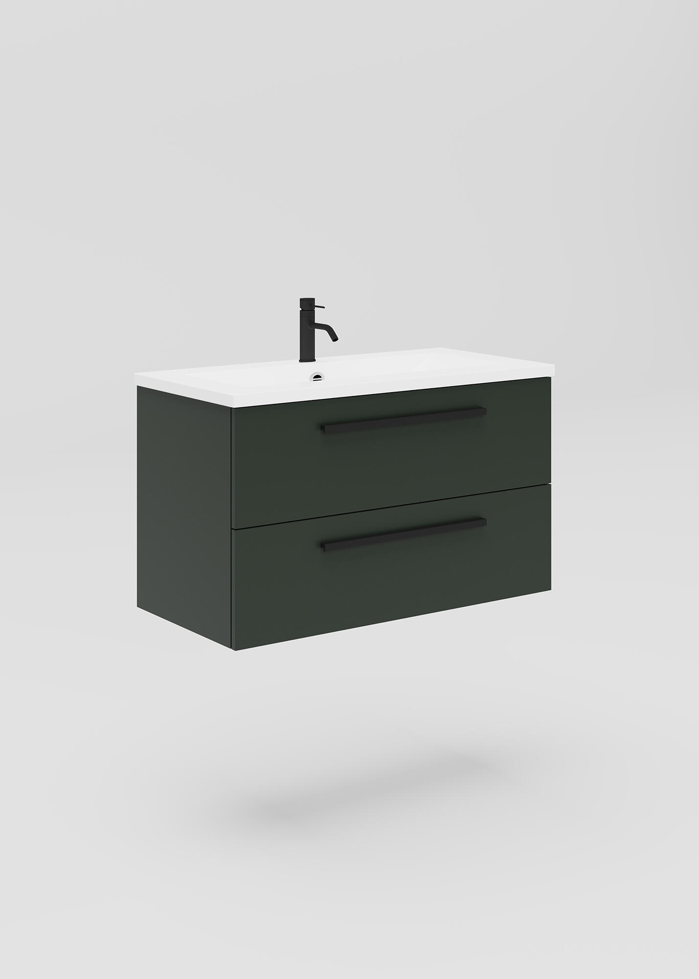 Mueble de baño Madrid Suspendido verde 80x45 cm (lavabo no incluido ...