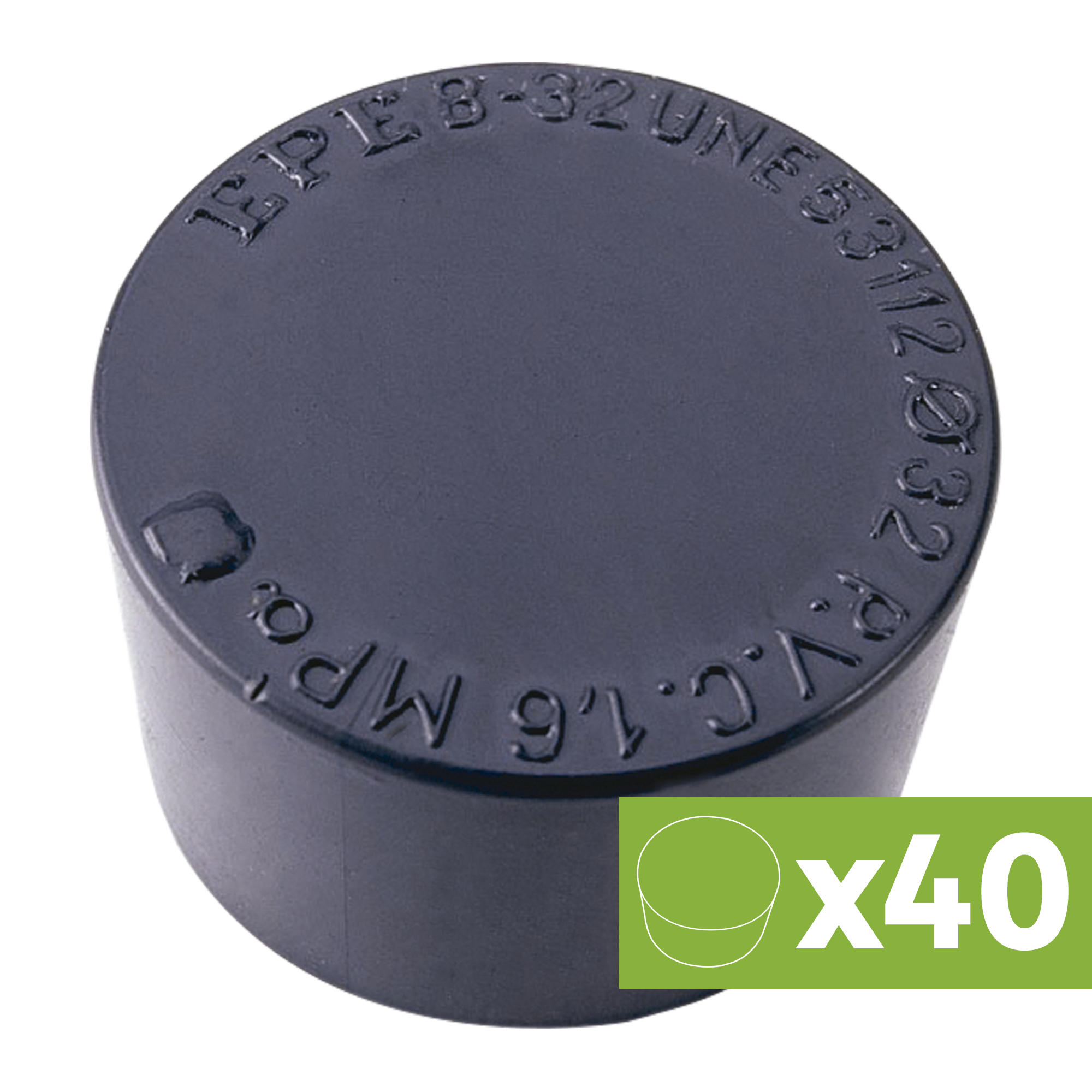 Lote 40 tapón liso pvc presión 32 mm h | Leroy Merlin
