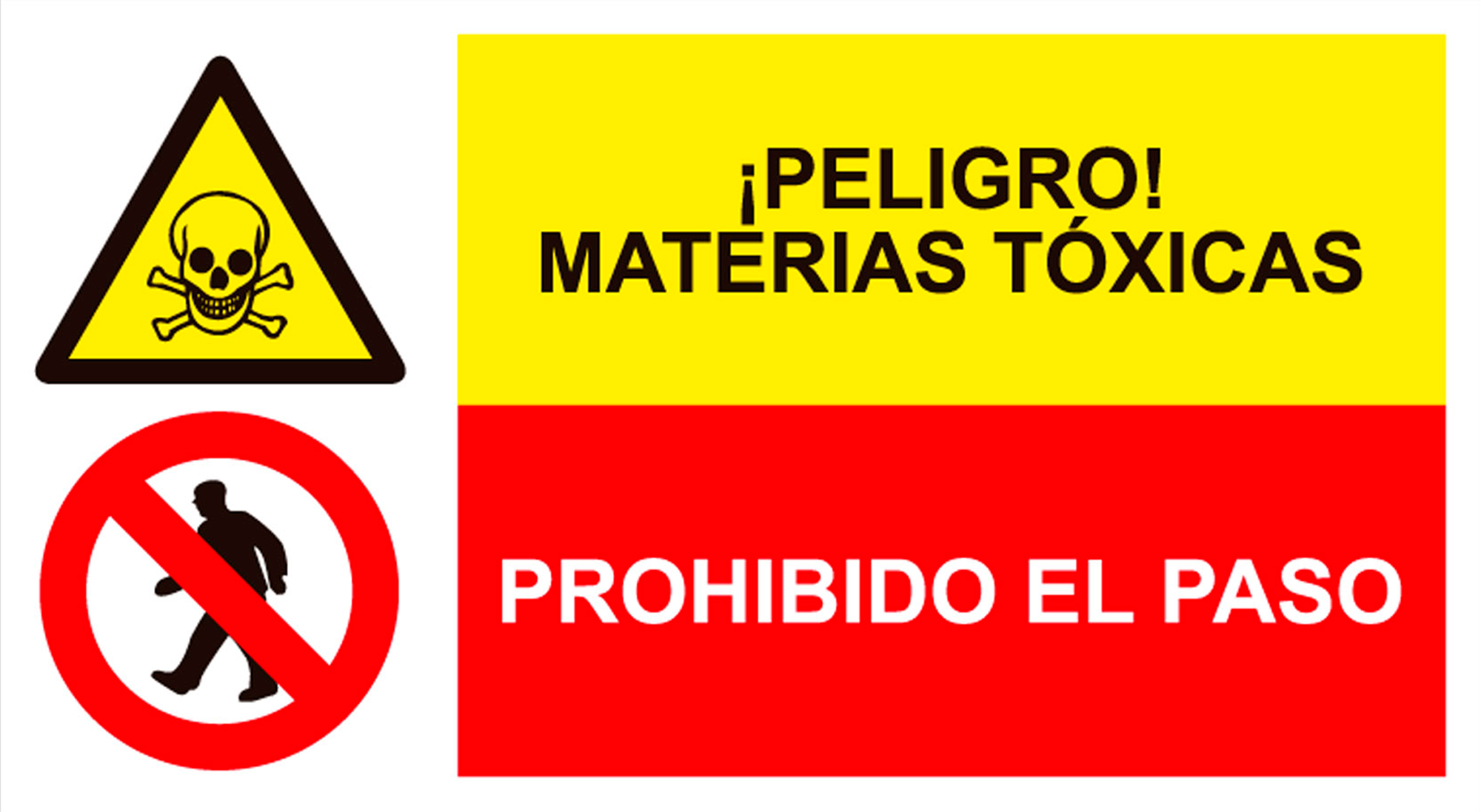 Cartel prohibido material toxico + paso 23x42,5 cm | Leroy Merlin