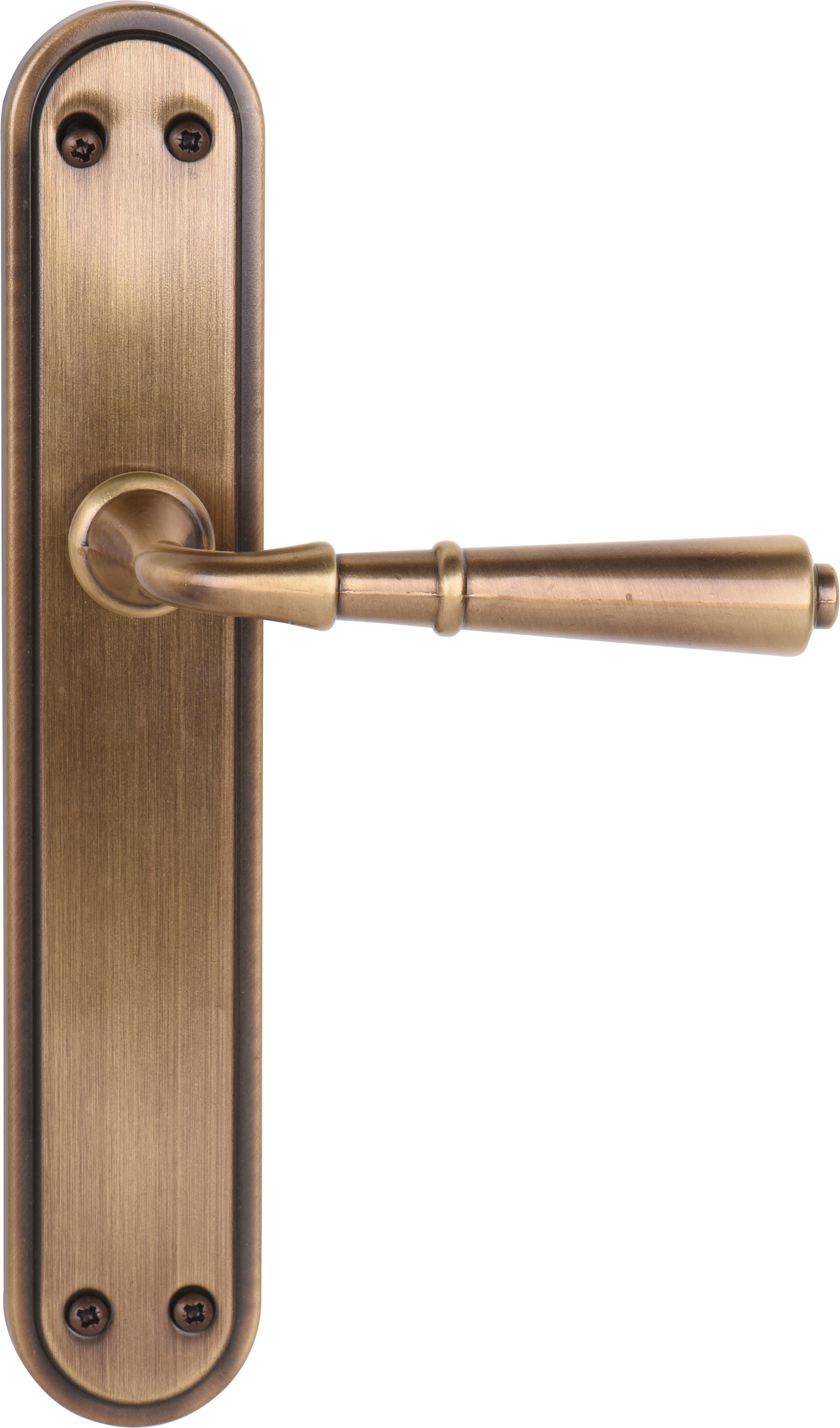 Manilla con placa para puerta Manilla de zamak, bronce | Leroy Merlin