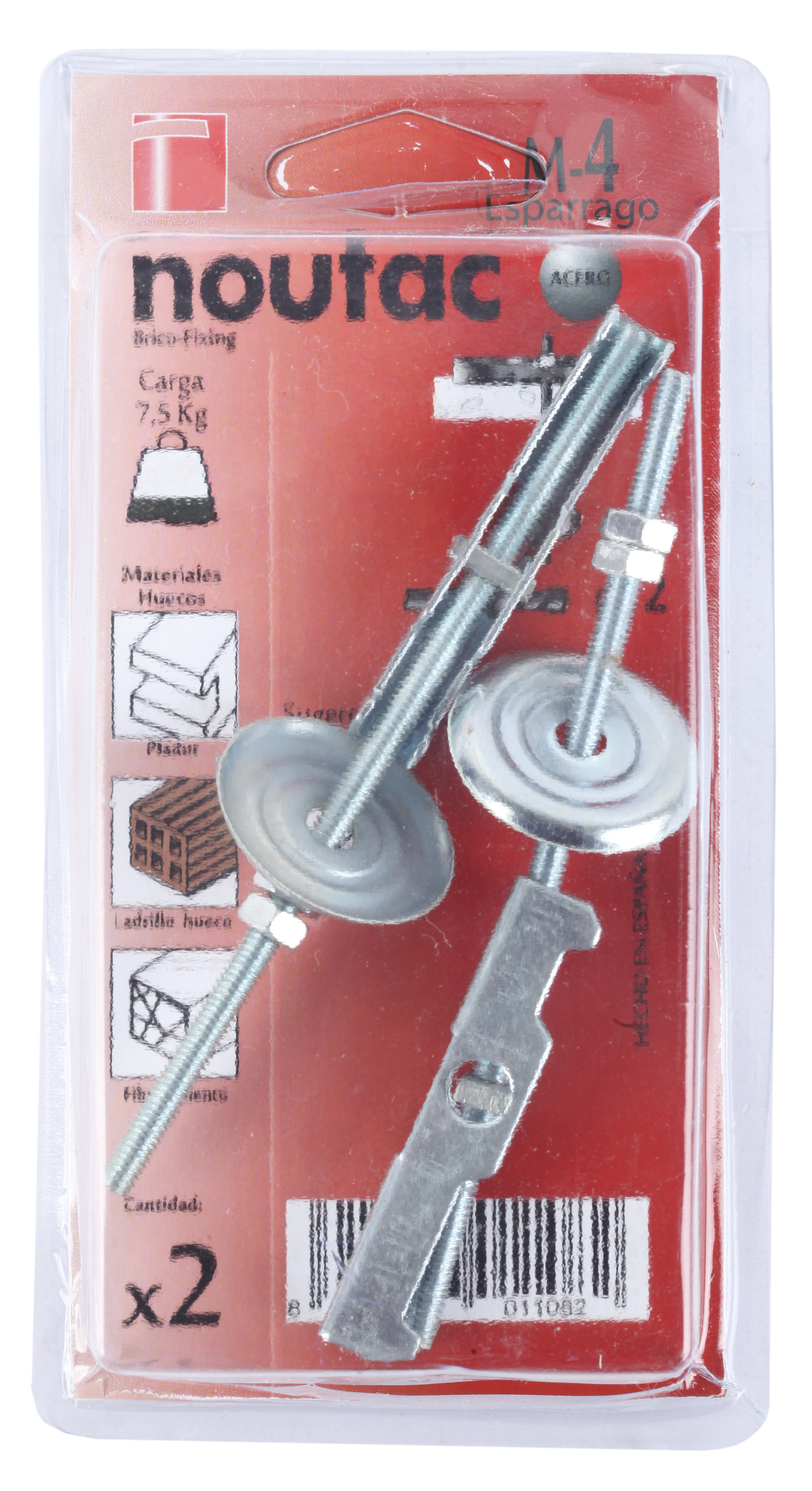 2 taco de vuelco con resorte de acero para pared hueca de 12x110 mm ...