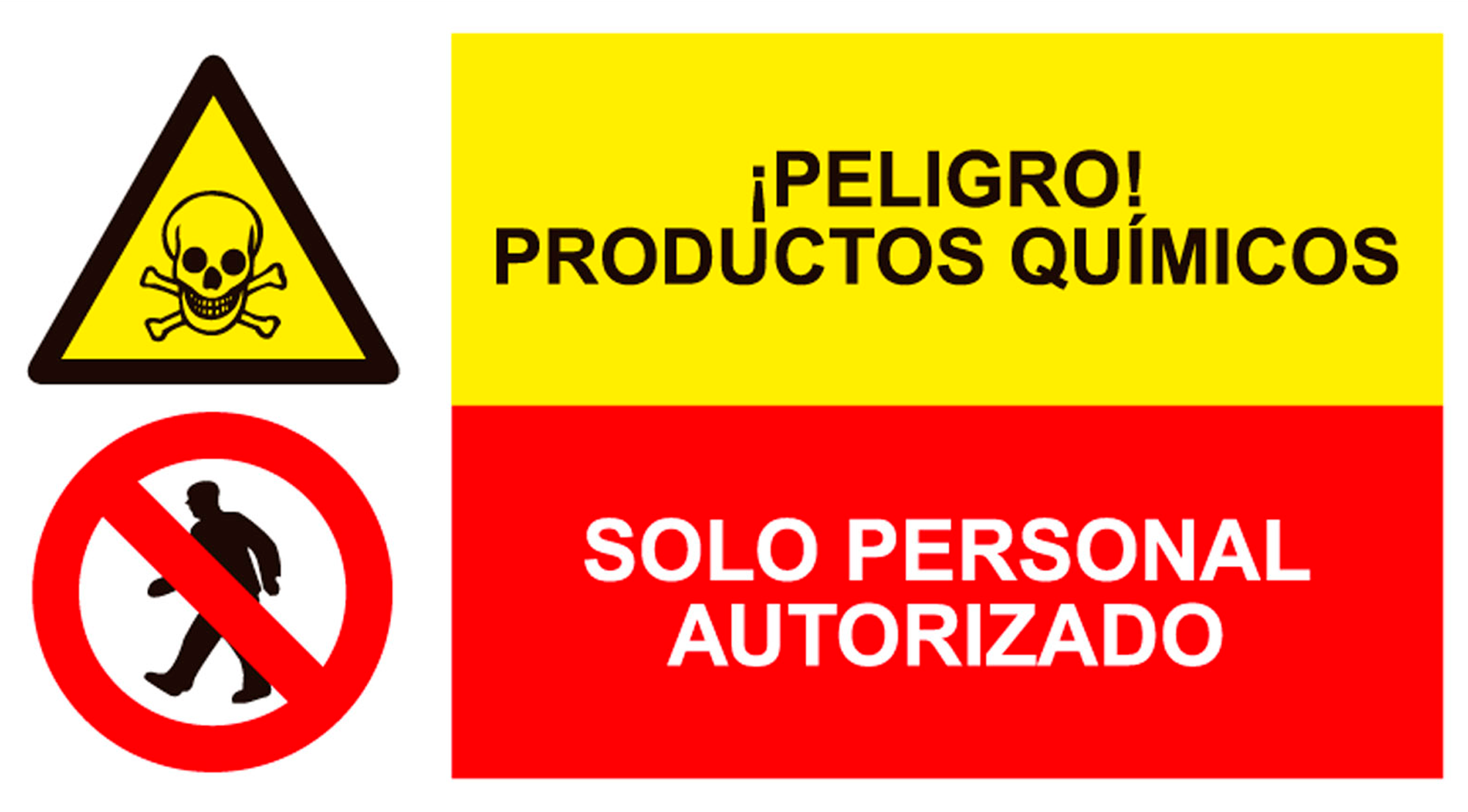 Cartel productos químicos y solo personal autorizado 23 cm | Leroy Merlin
