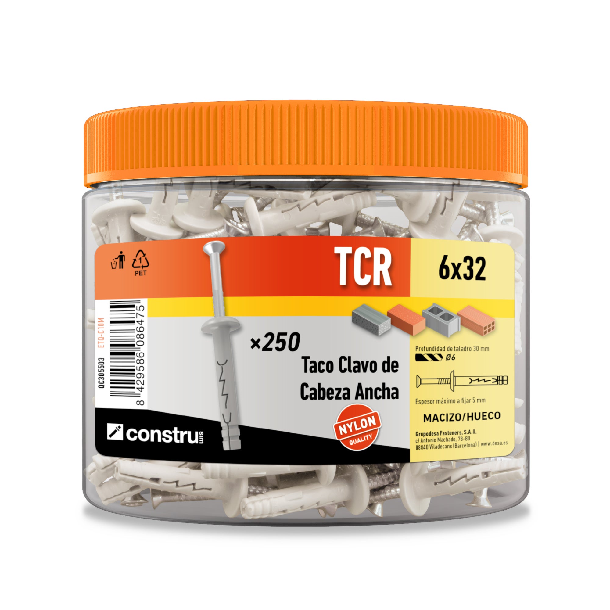 Caja de tacos para cartón yeso de nailon de 6x32 mm | Leroy Merlin